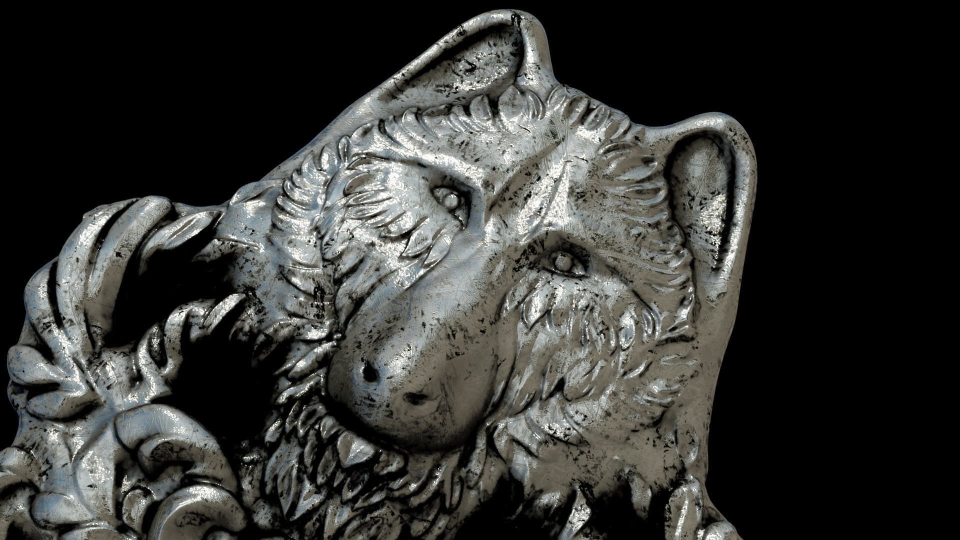 Wolf metal decoration for the armor of a Roman soldier 3D model | CGTrader