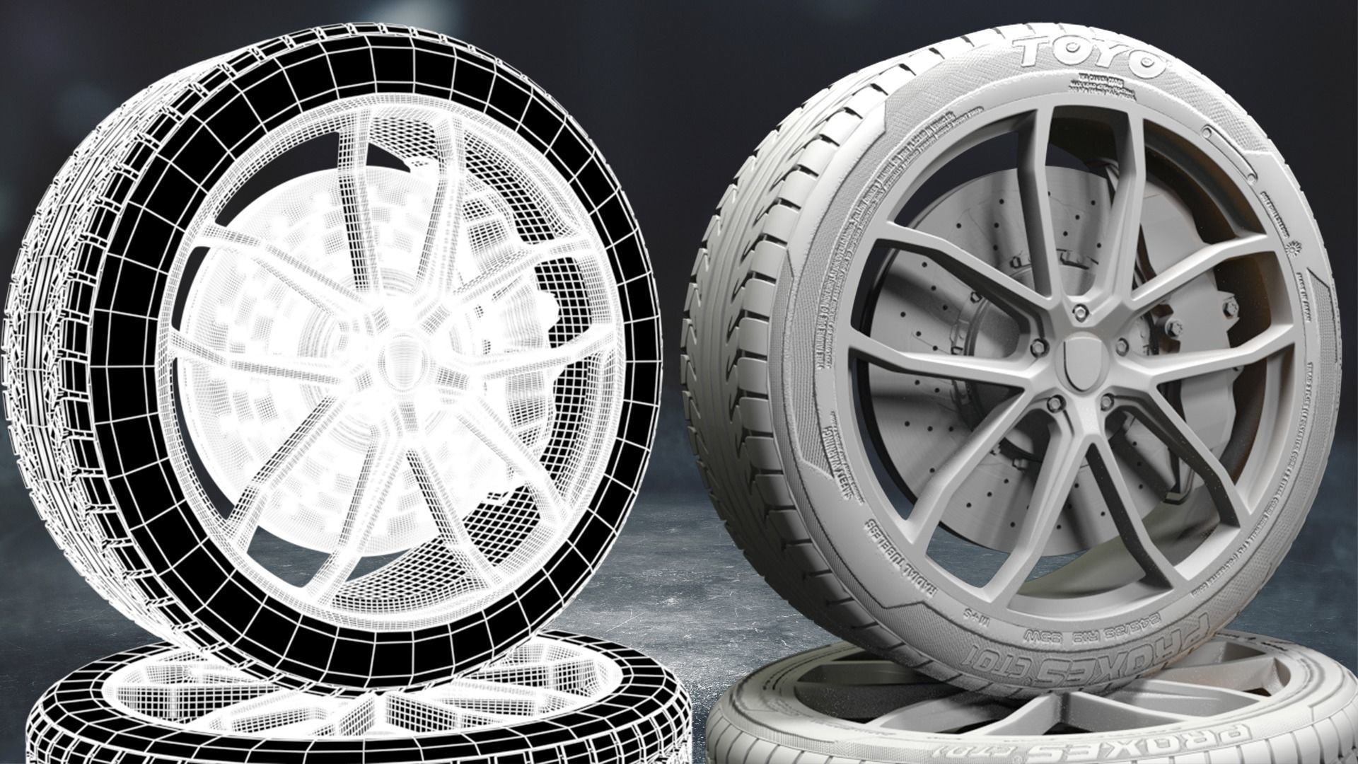 porsche car tyre 3D model | CGTrader
