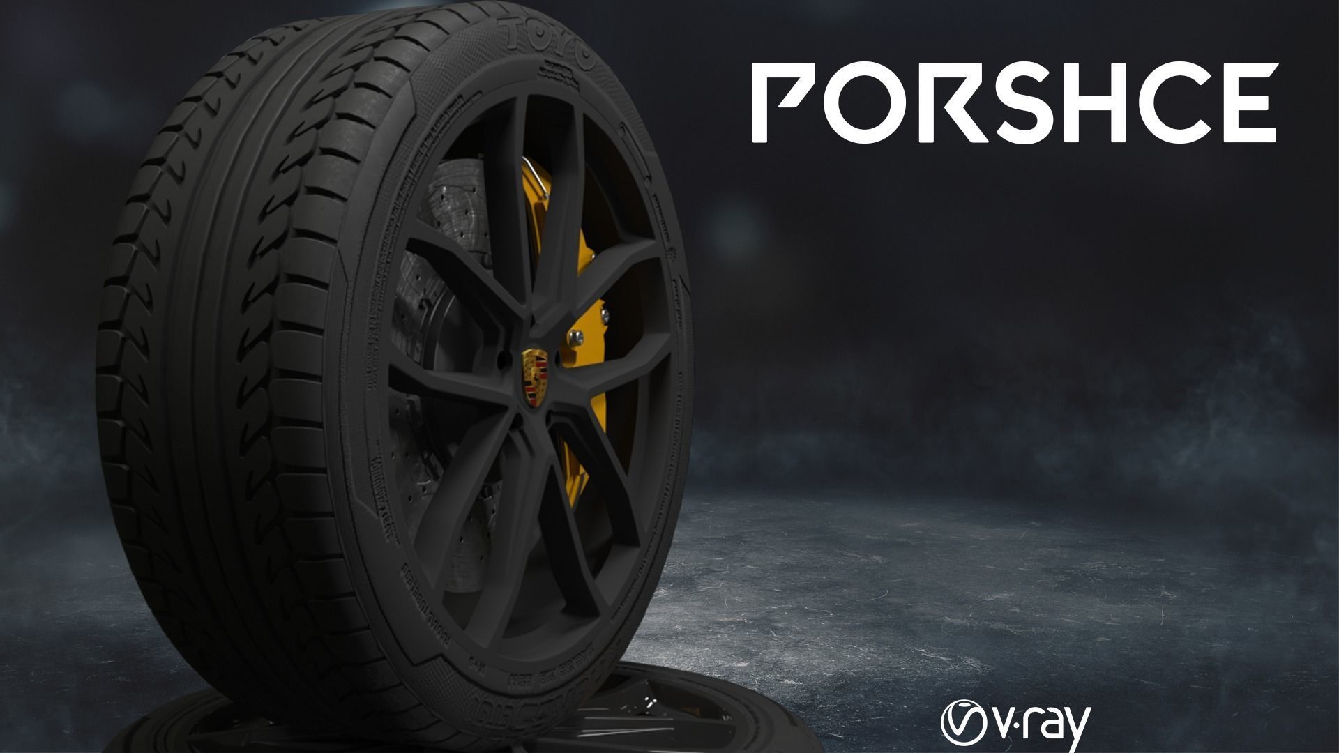 porsche car tyre 3D model | CGTrader