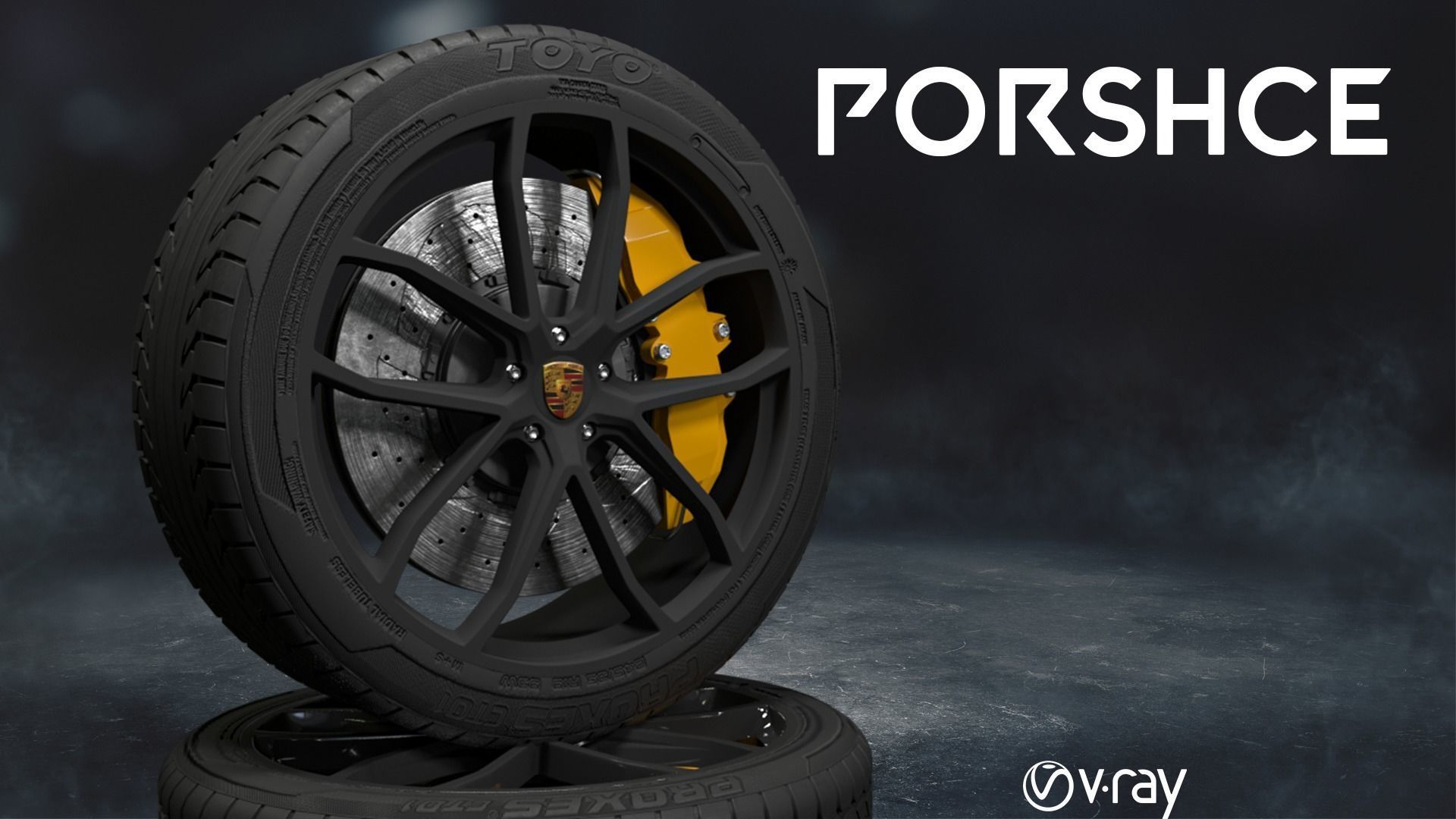 porsche car tyre 3D model | CGTrader