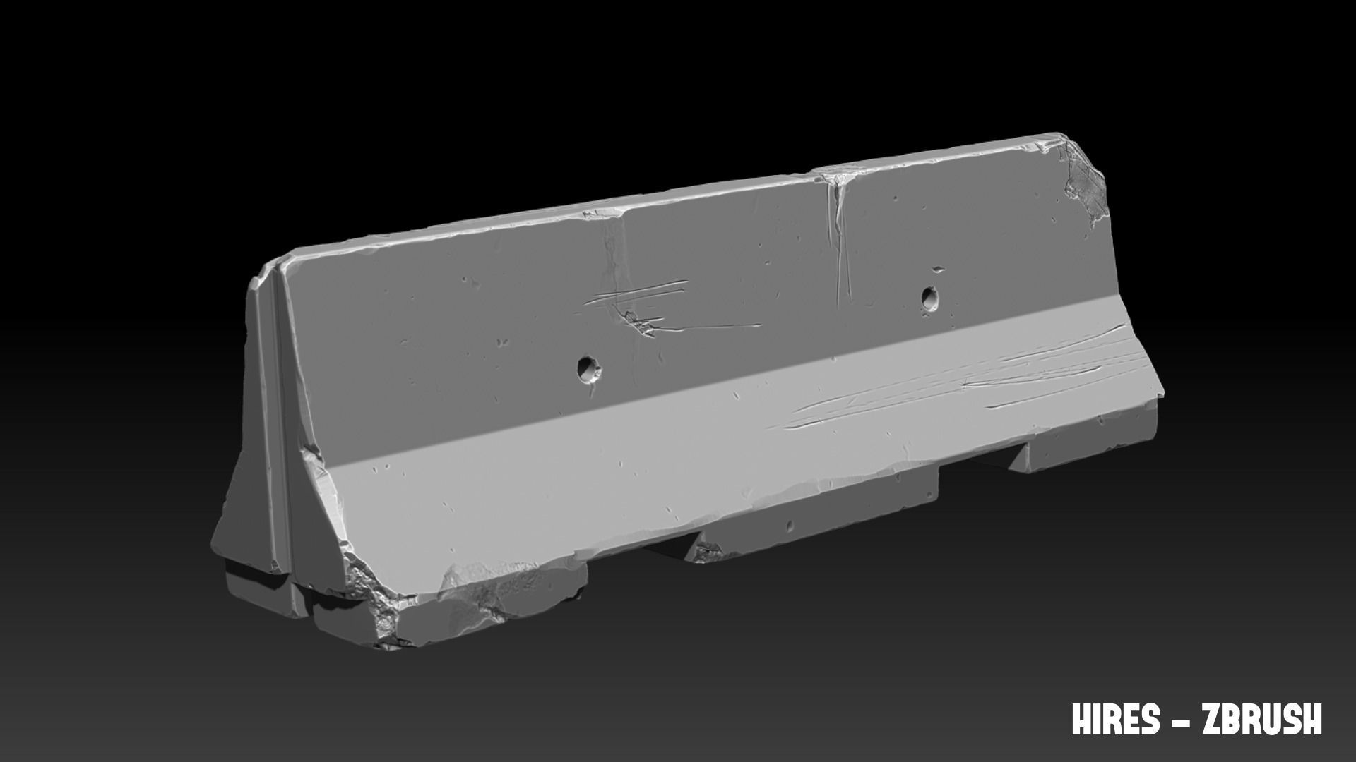 Concrete Barrier - Game Asset Ready for UE5 free VR / AR / low-poly 3D ...