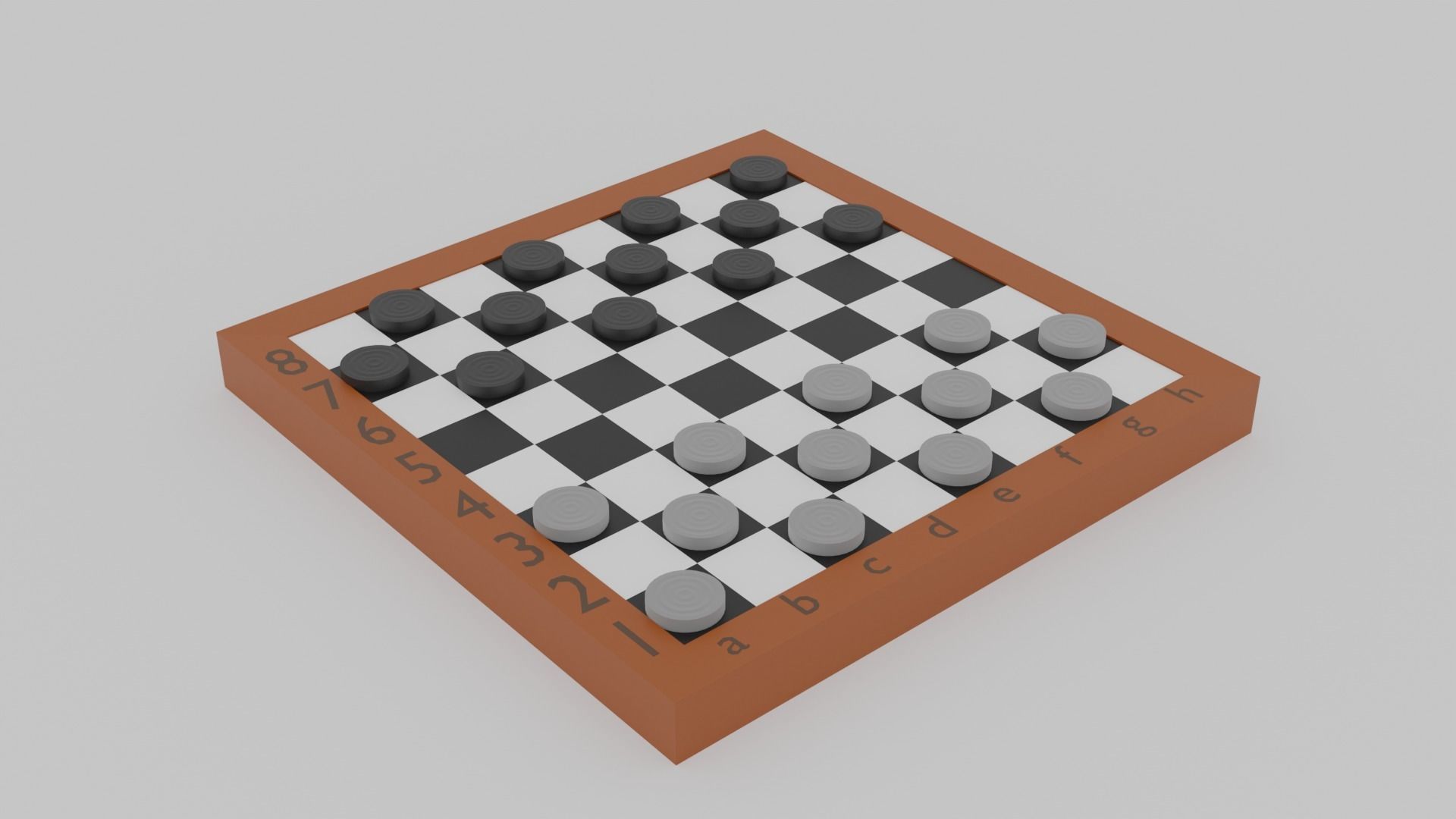 3D model checker figure board VR / AR / low-poly | CGTrader