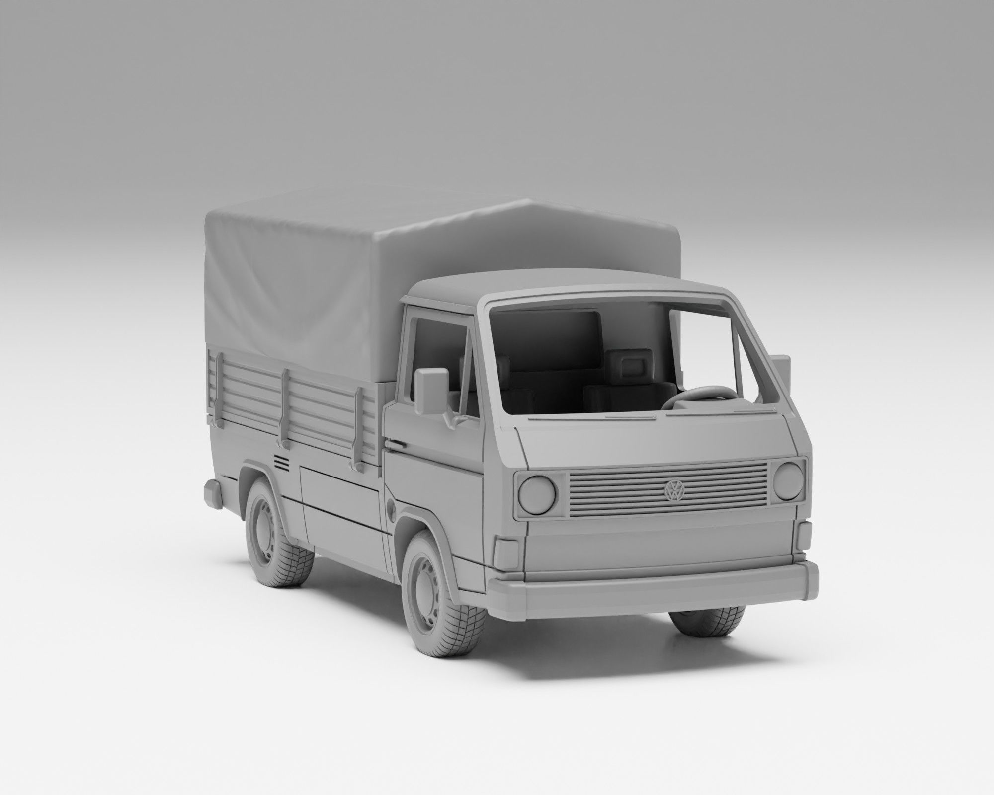 VW T3 Doka- H0 scale van model kit 3D model 3D printable | CGTrader