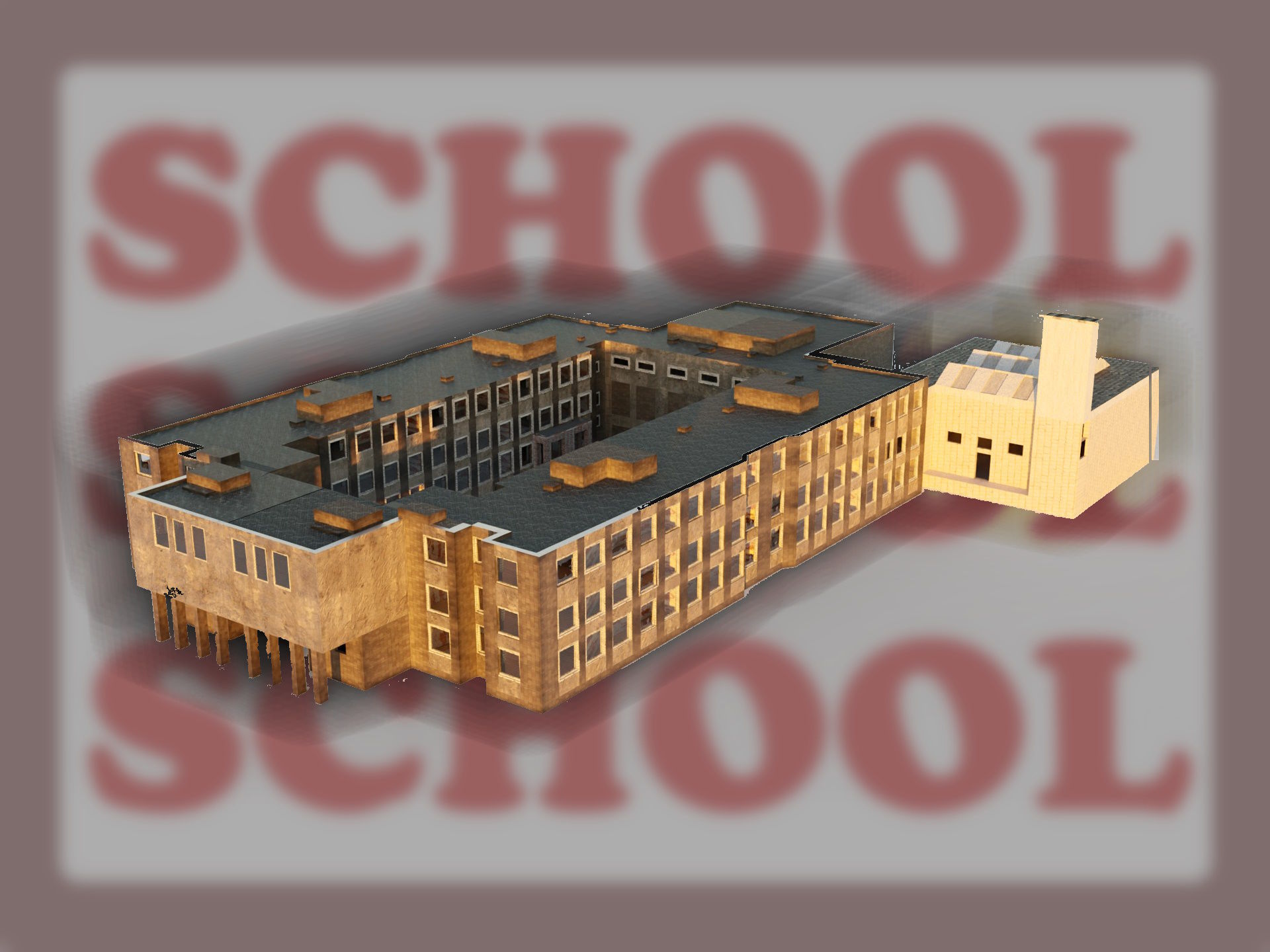 3D model School old college VR / AR / low-poly | CGTrader