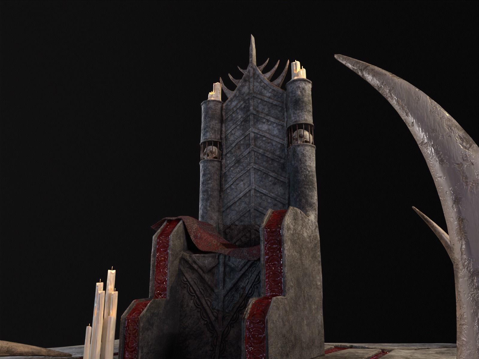 3D model Dark Gothic Medieval Throne VR / AR / low-poly | CGTrader