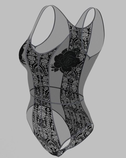 Lace and Mesh Swimsuit 3D model | CGTrader