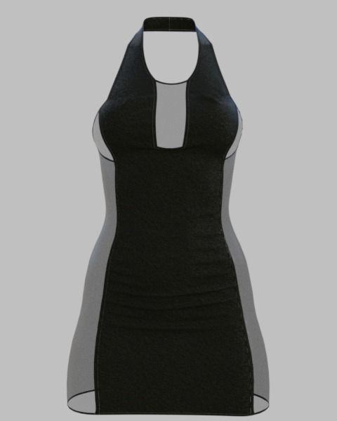 Short Dress with Mesh Sides 3D model | CGTrader