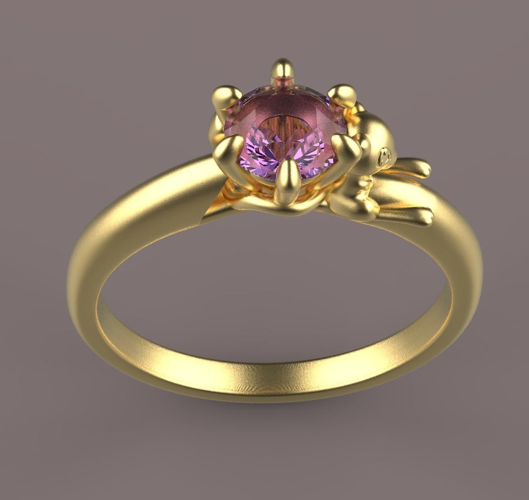 Mew Pokemon Diamond Ring Printable STL 3D model 3D printable | CGTrader