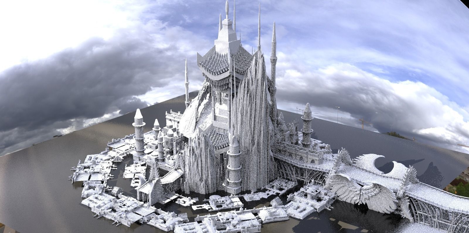 Crescent Cathedral exterior castle 3 3D model | CGTrader