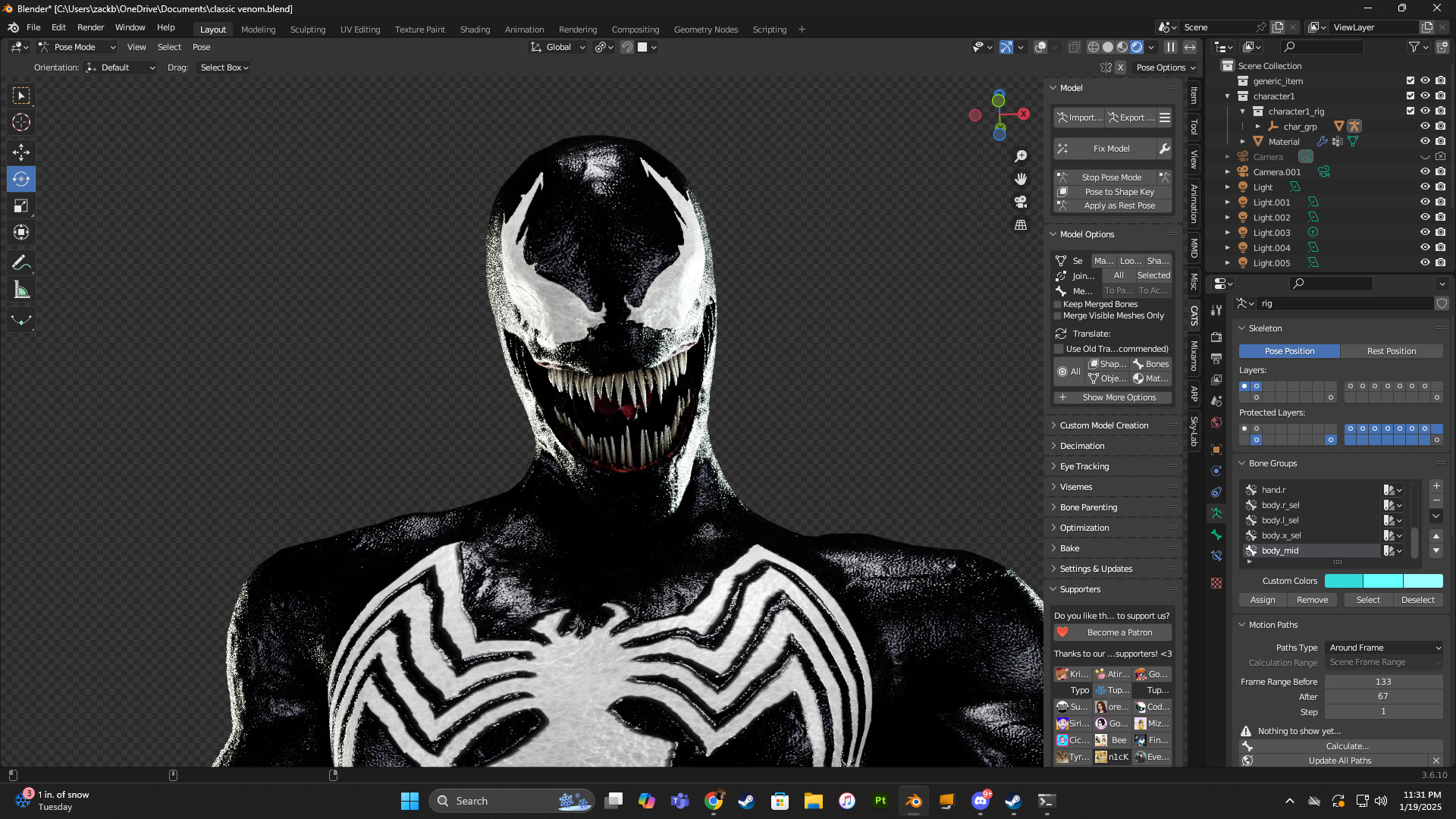 Classic Venom 3D Model 3D model rigged | CGTrader