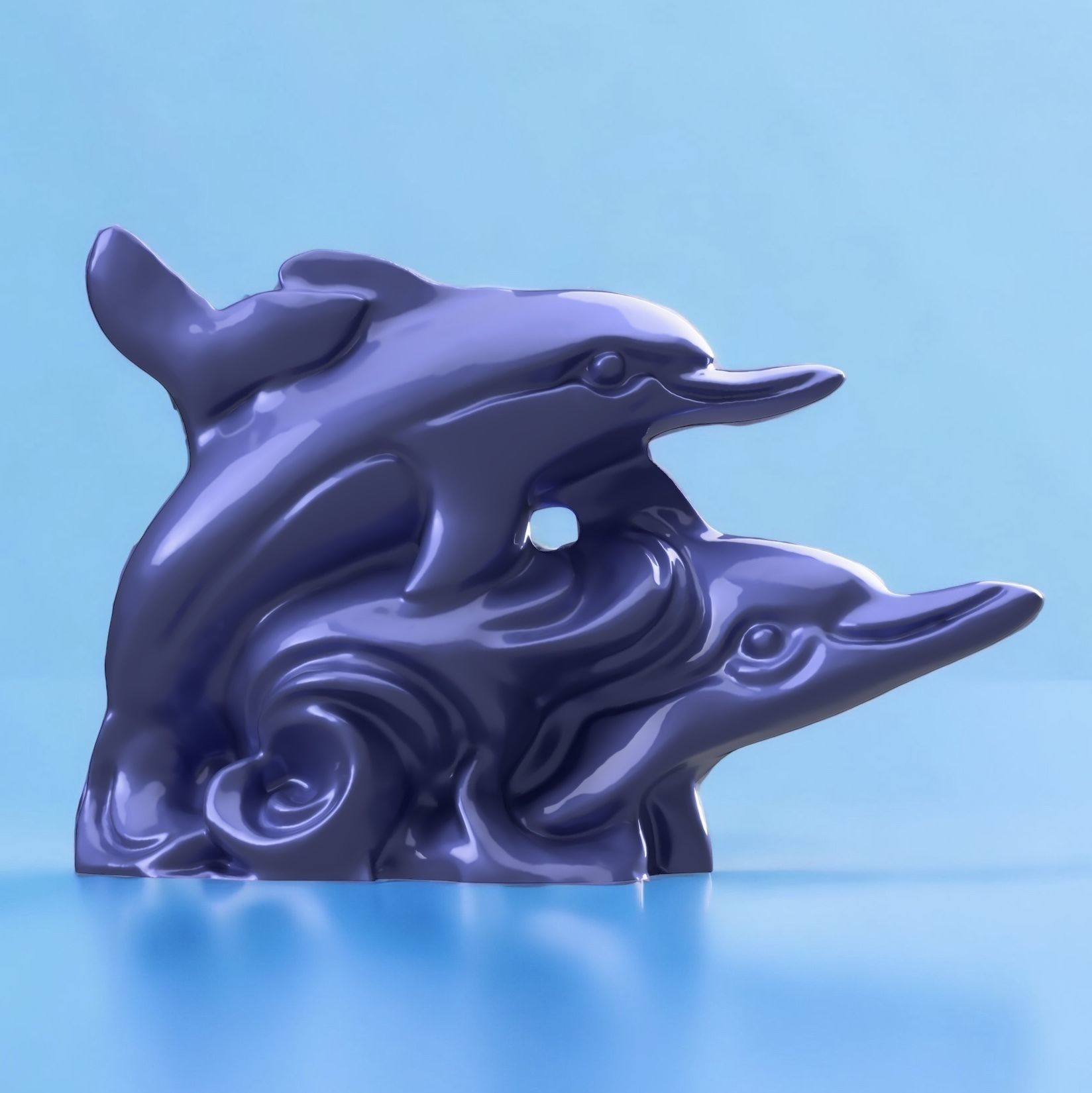 Dolphin on wave 3d print 3D model 3D printable | CGTrader