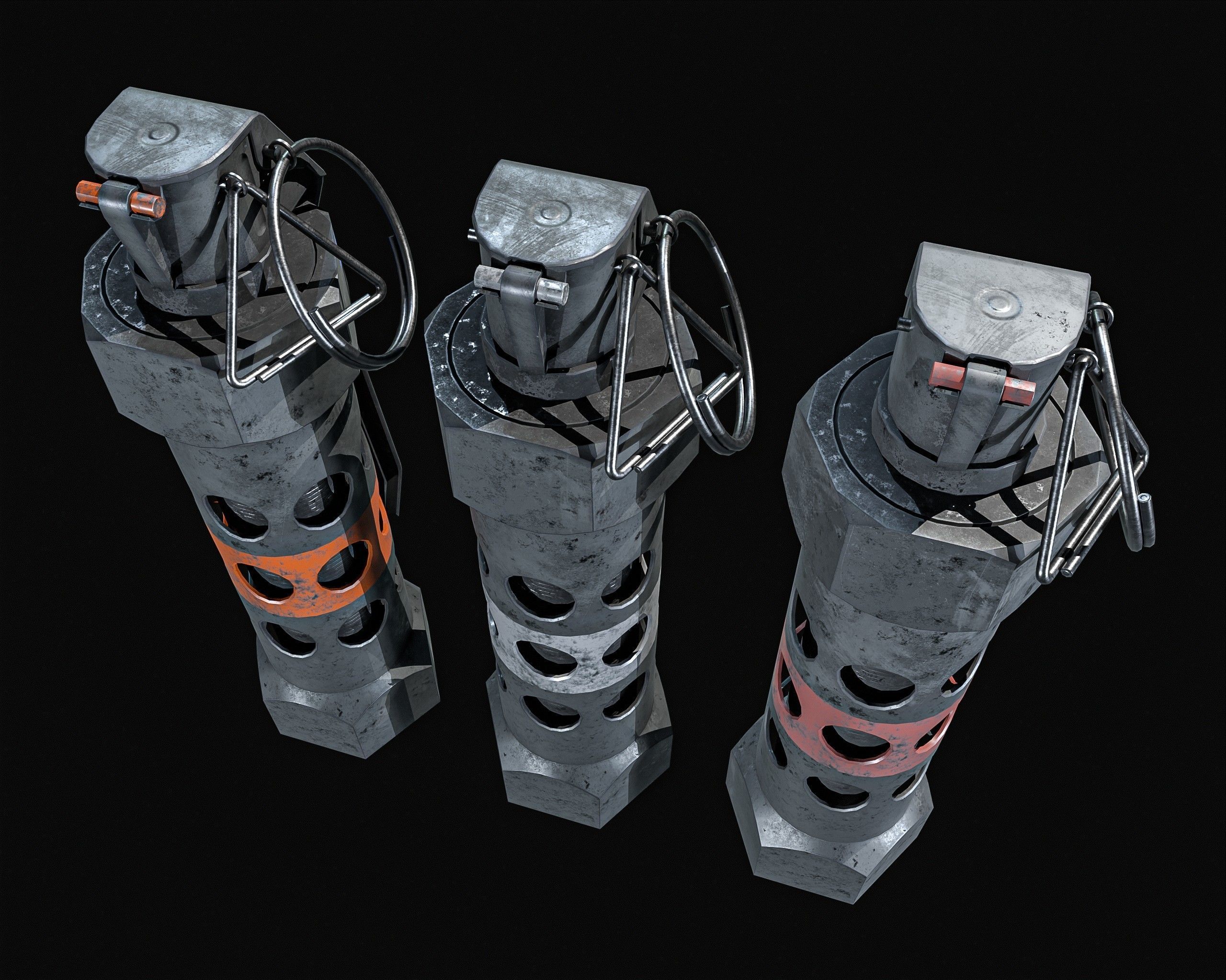 3D model Flash Grenade 3 Pack VR / AR / low-poly | CGTrader