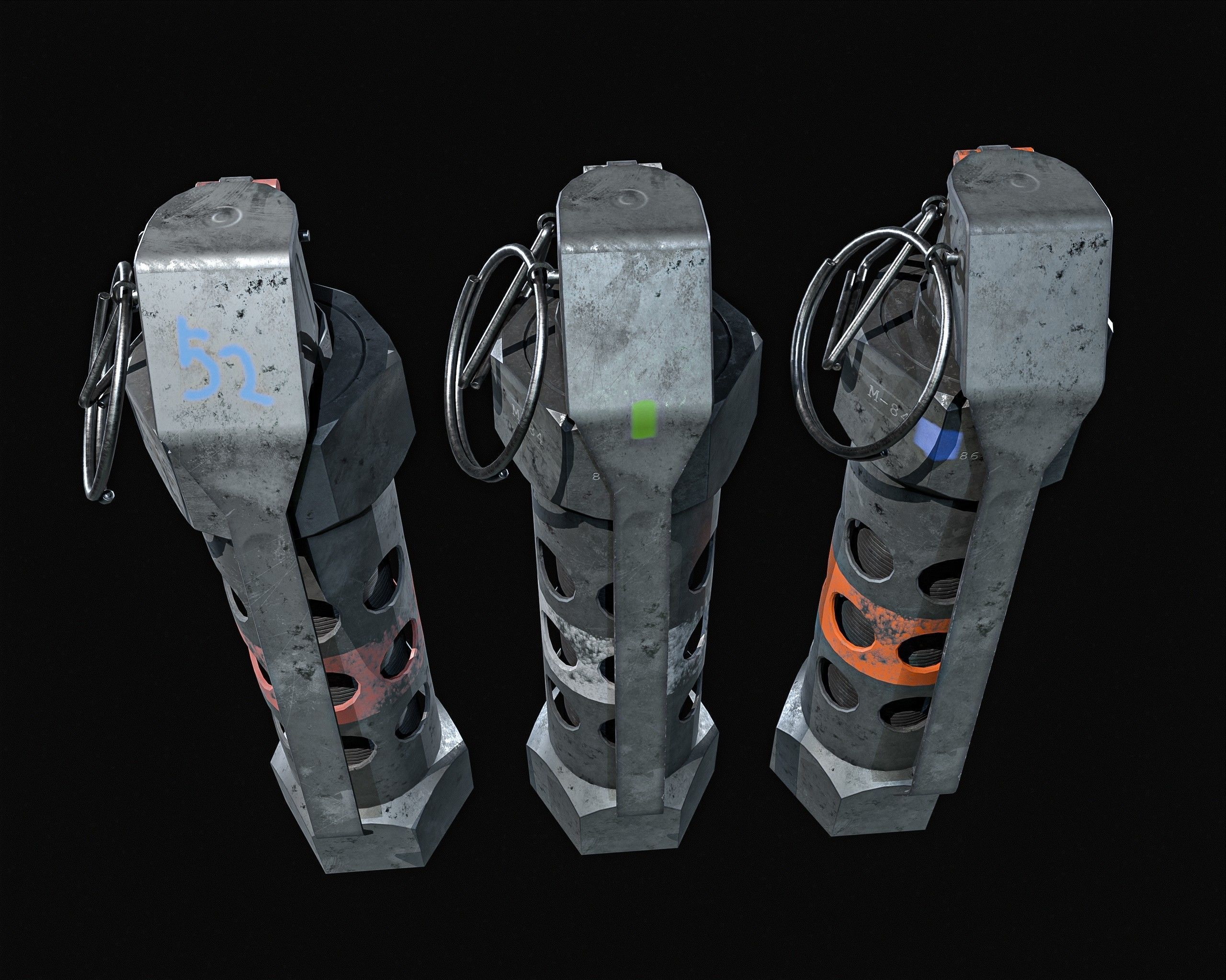 3D model Flash Grenade 3 Pack VR / AR / low-poly | CGTrader