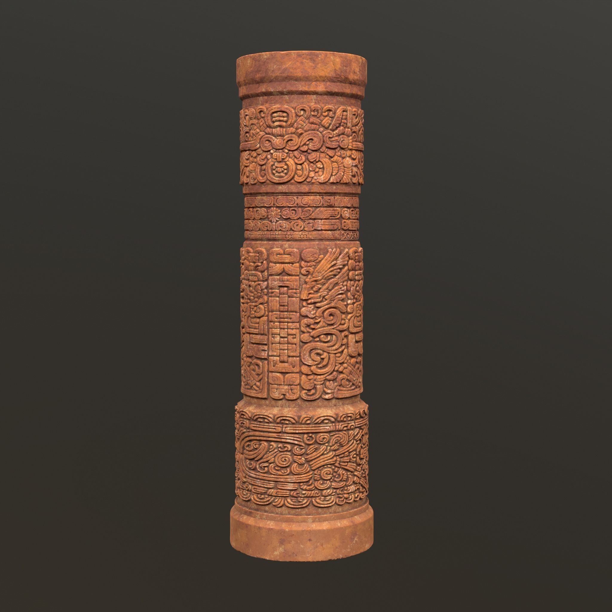 High poly Yellow Mayan Temple Pillar 230812 3D model | CGTrader
