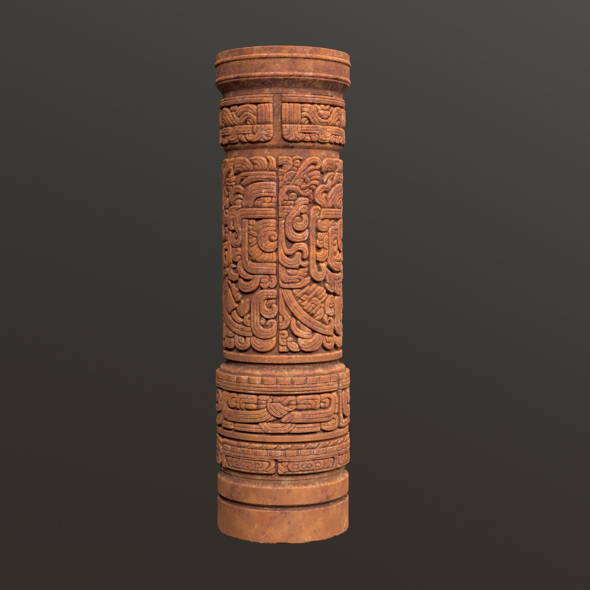 High poly Yellow Mayan Temple Pillar 230812 3D model | CGTrader