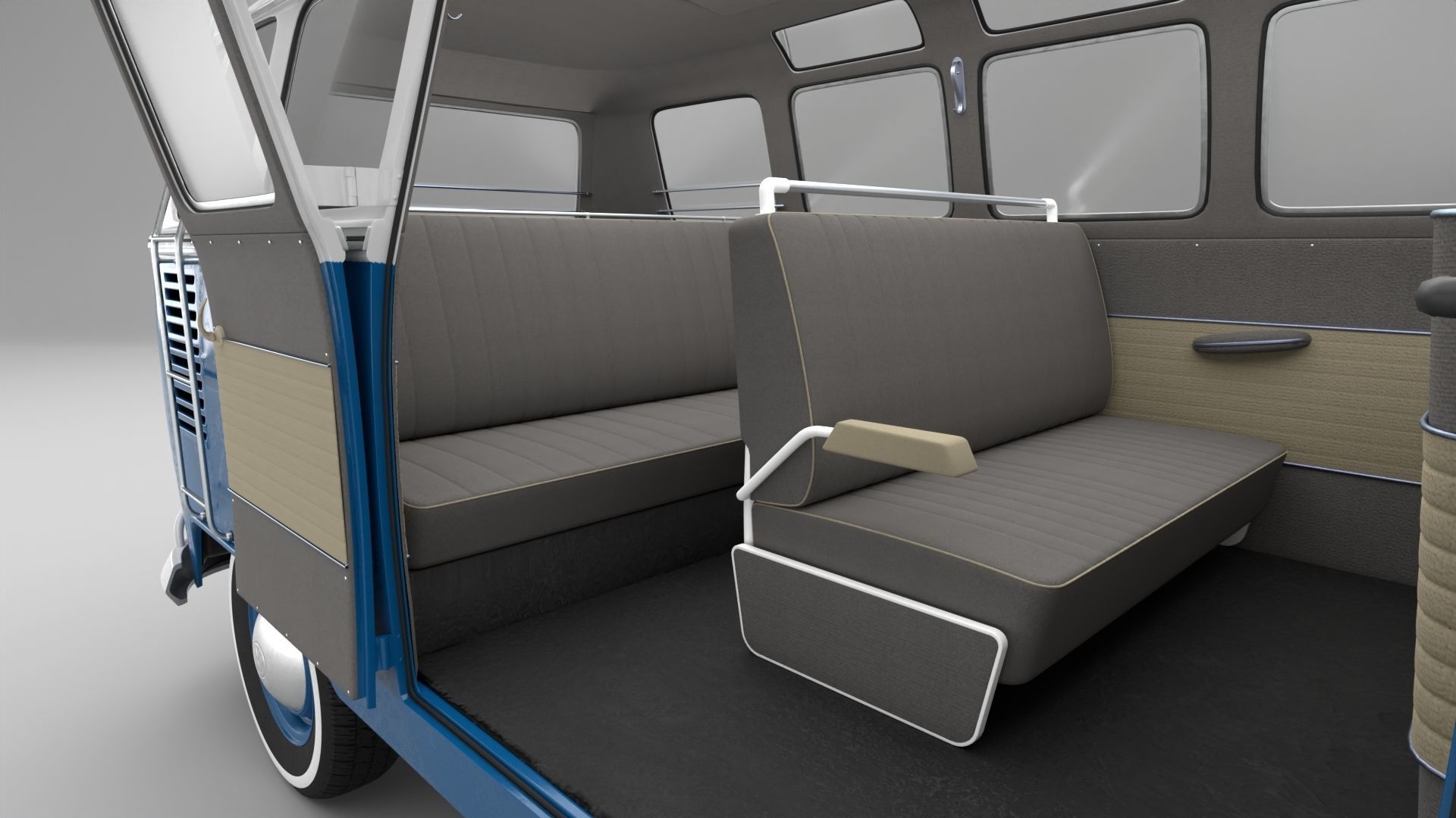 Volkswagen T1 With Full Interior 3D model | CGTrader