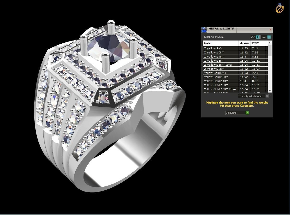 Ring Men D8 3D model 3D printable | CGTrader