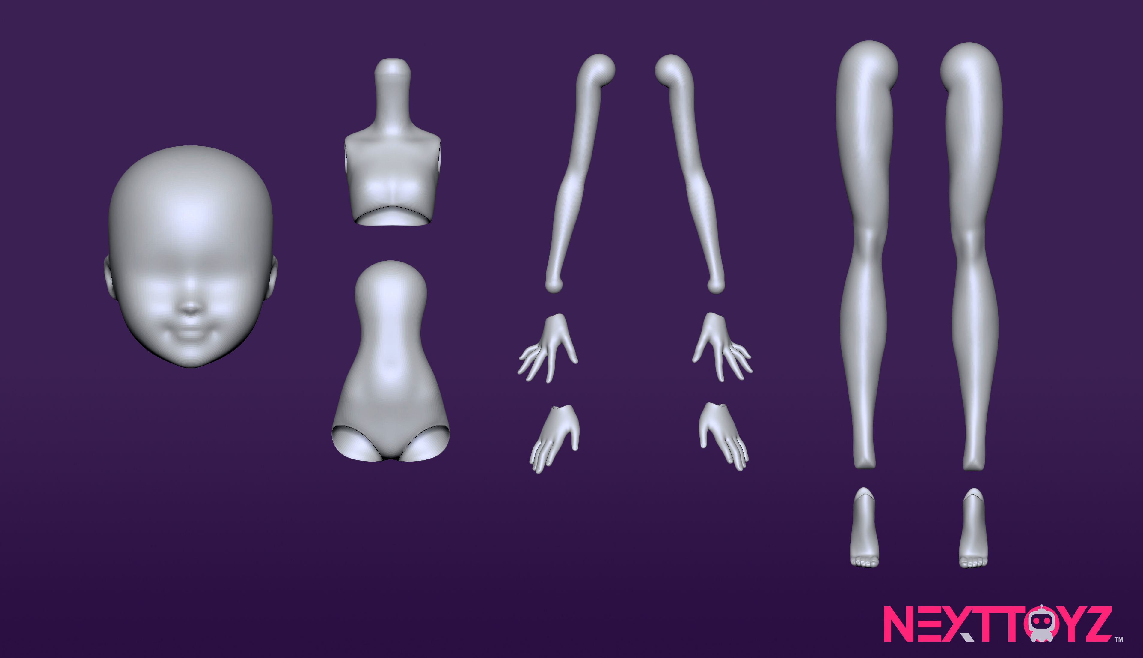 Stylized Fashion Doll Base Mesh 3D model | CGTrader