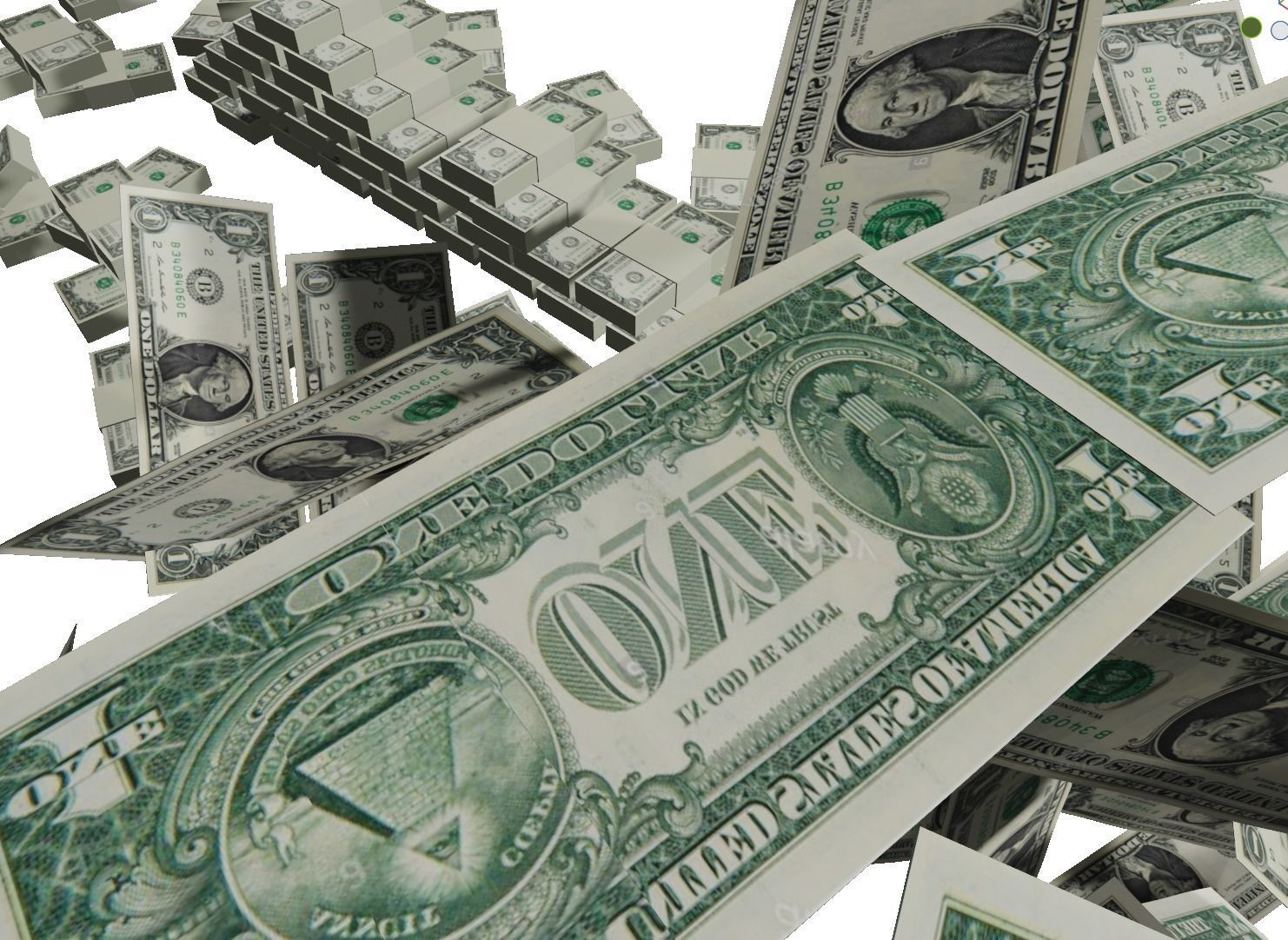 3D model USD Money Piles Stacks 3D MODEL VR / AR / low-poly | CGTrader