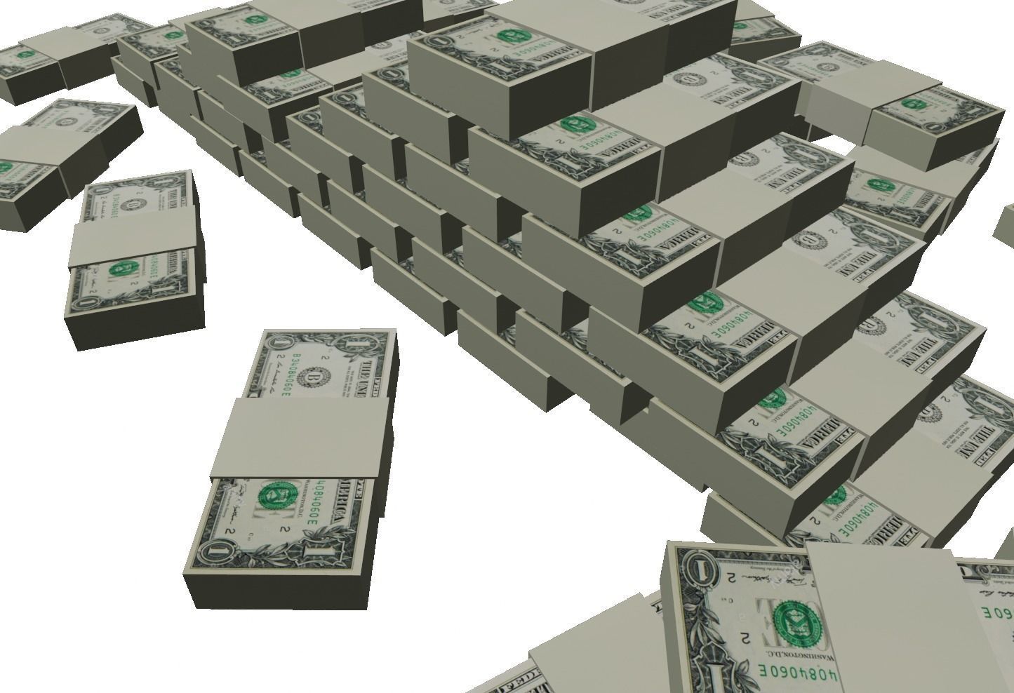 3D model USD Money Piles Stacks 3D MODEL VR / AR / low-poly | CGTrader