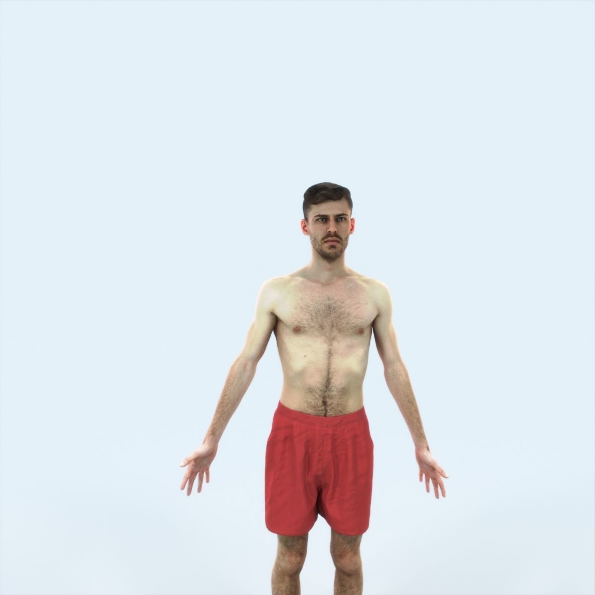 3D model Posture L Beach Animated Rigged Sports Man VR / AR / low-poly ...