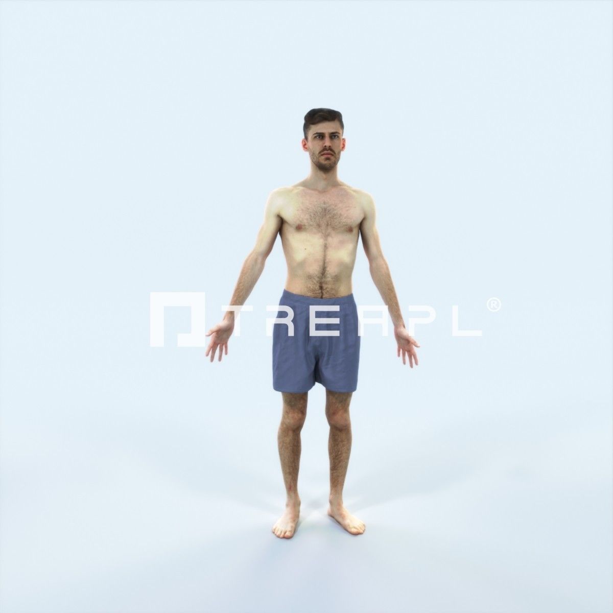 3D model Posture E Beach Animated Rigged Sports Man VR / AR / low-poly ...