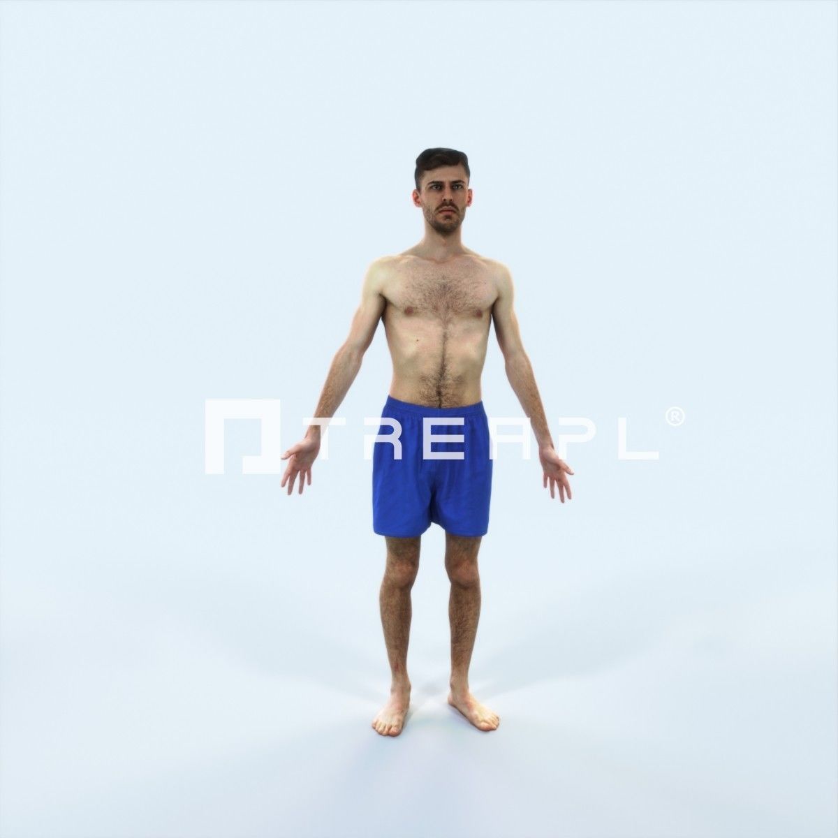 3D model Posture A Beach Animated Rigged Sports Man VR / AR / low-poly ...