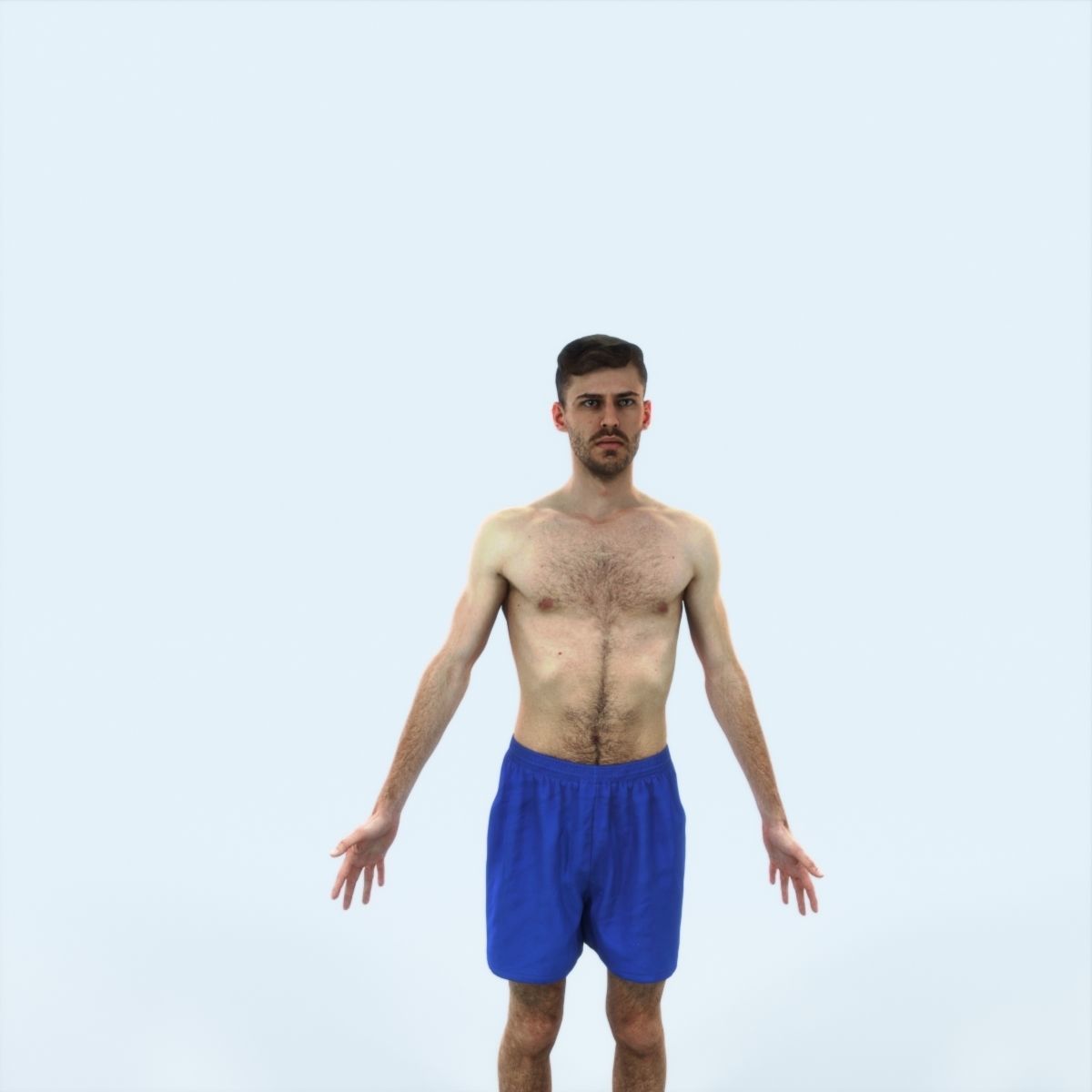 3D model Posture A Beach Animated Rigged Sports Man VR / AR / low-poly ...