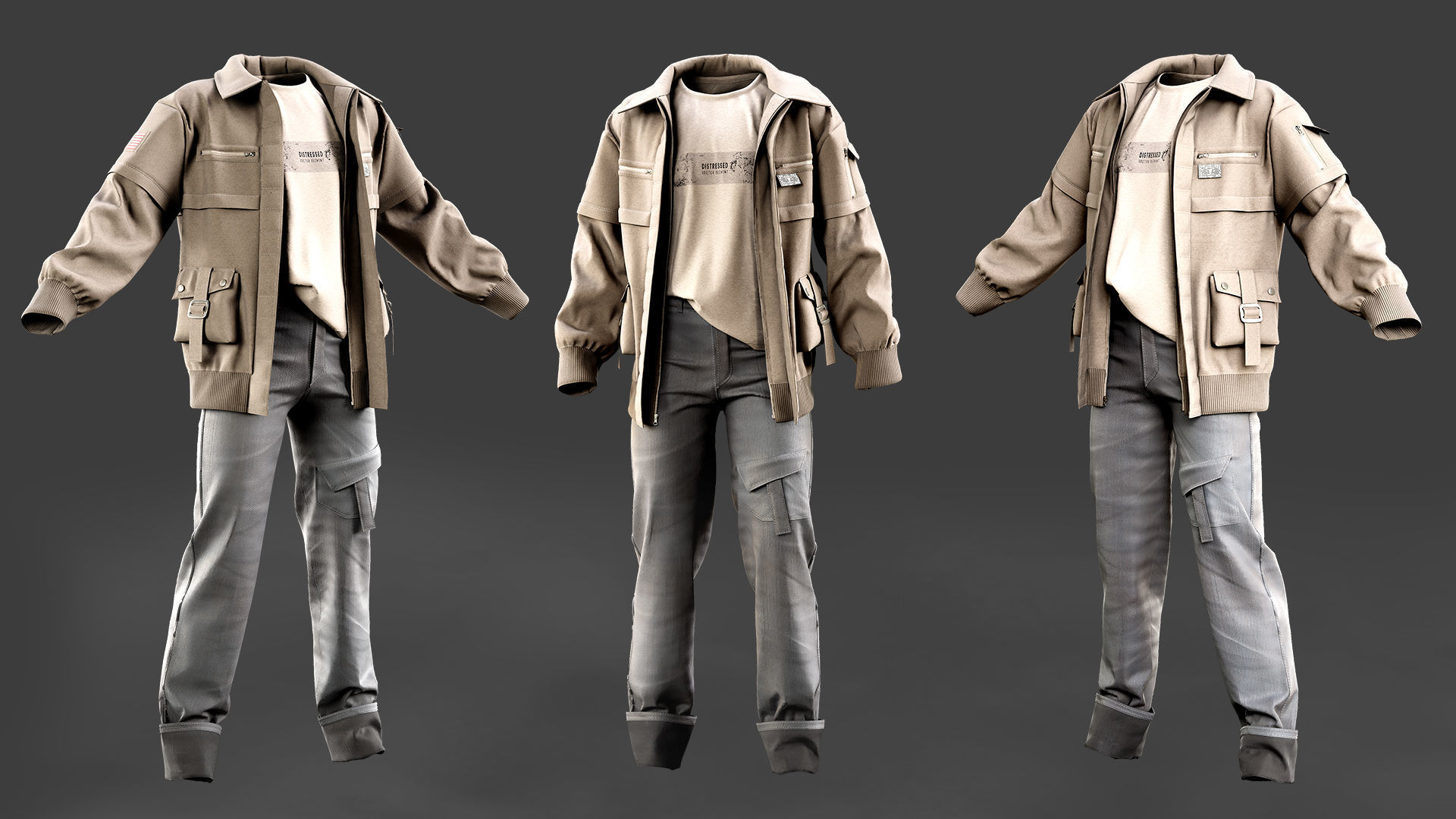 men s outfit 3D model | CGTrader