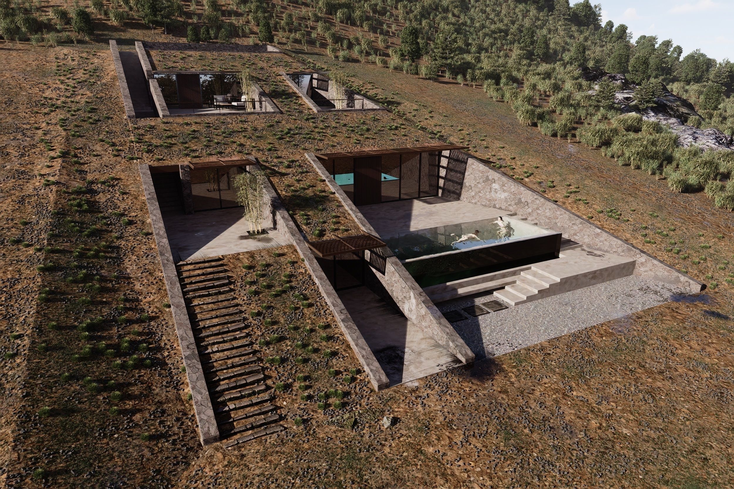 Ncaved House MOLD Architects 3D model animated | CGTrader