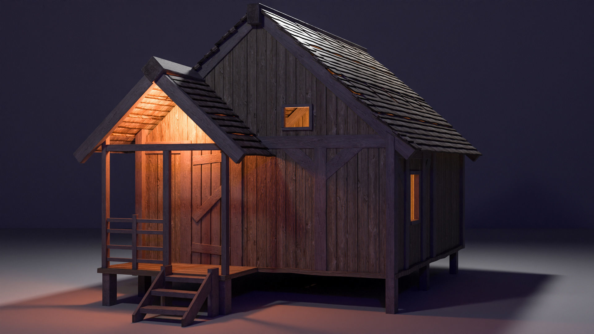 3D model Wooden House Assets Pack VR / AR / low-poly | CGTrader