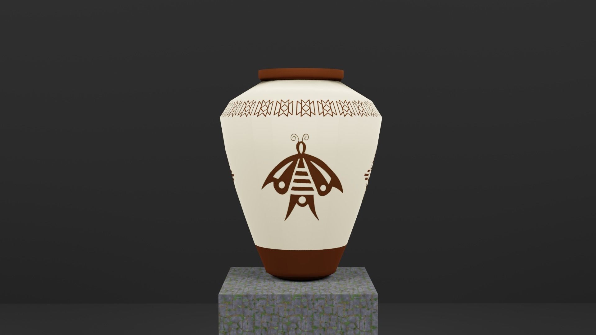 3D model Stylized Native American Turtle Pot or Vase VR / AR / low-poly ...