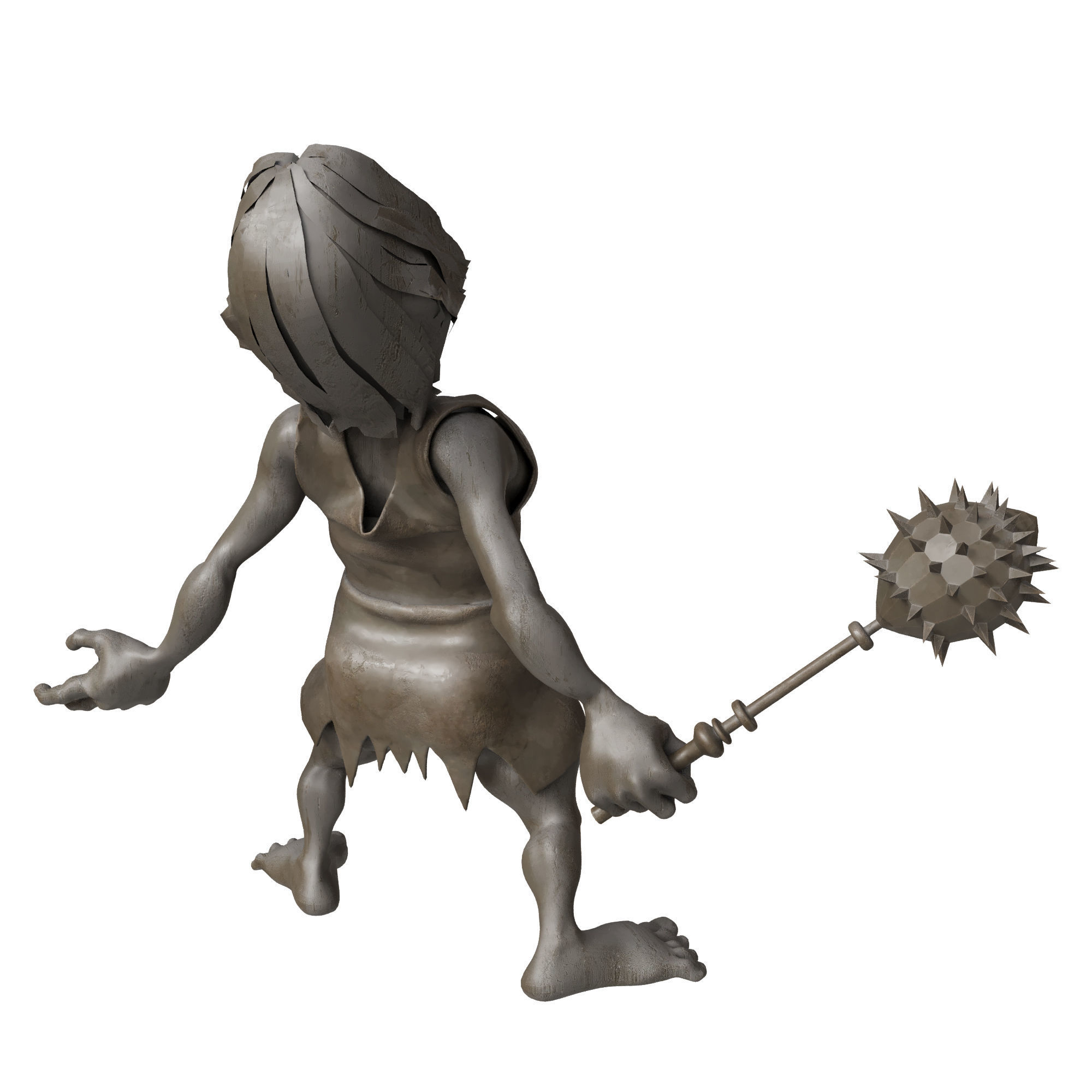 Primitive warrior sculpture 3D model | CGTrader