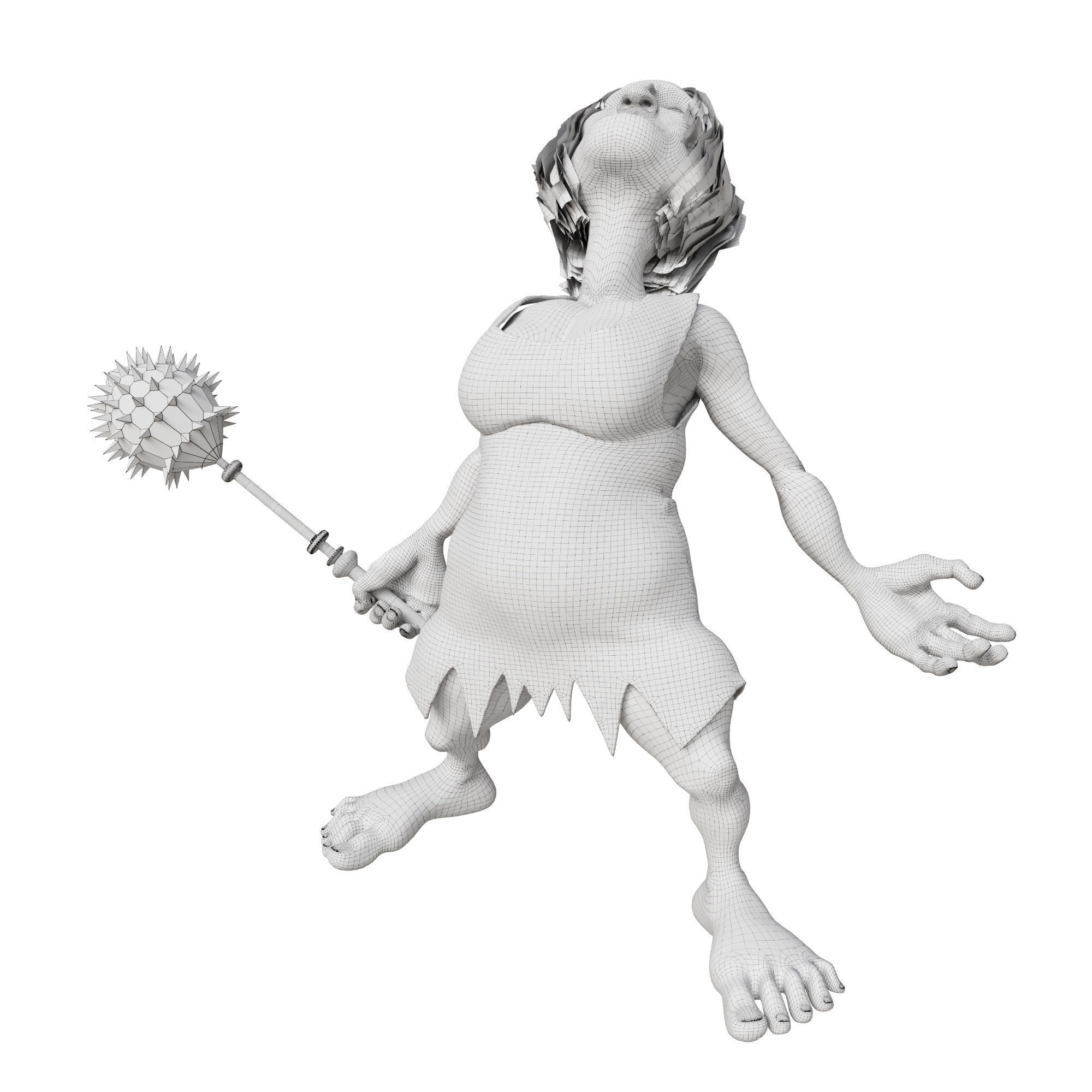 Primitive warrior sculpture 3D model | CGTrader