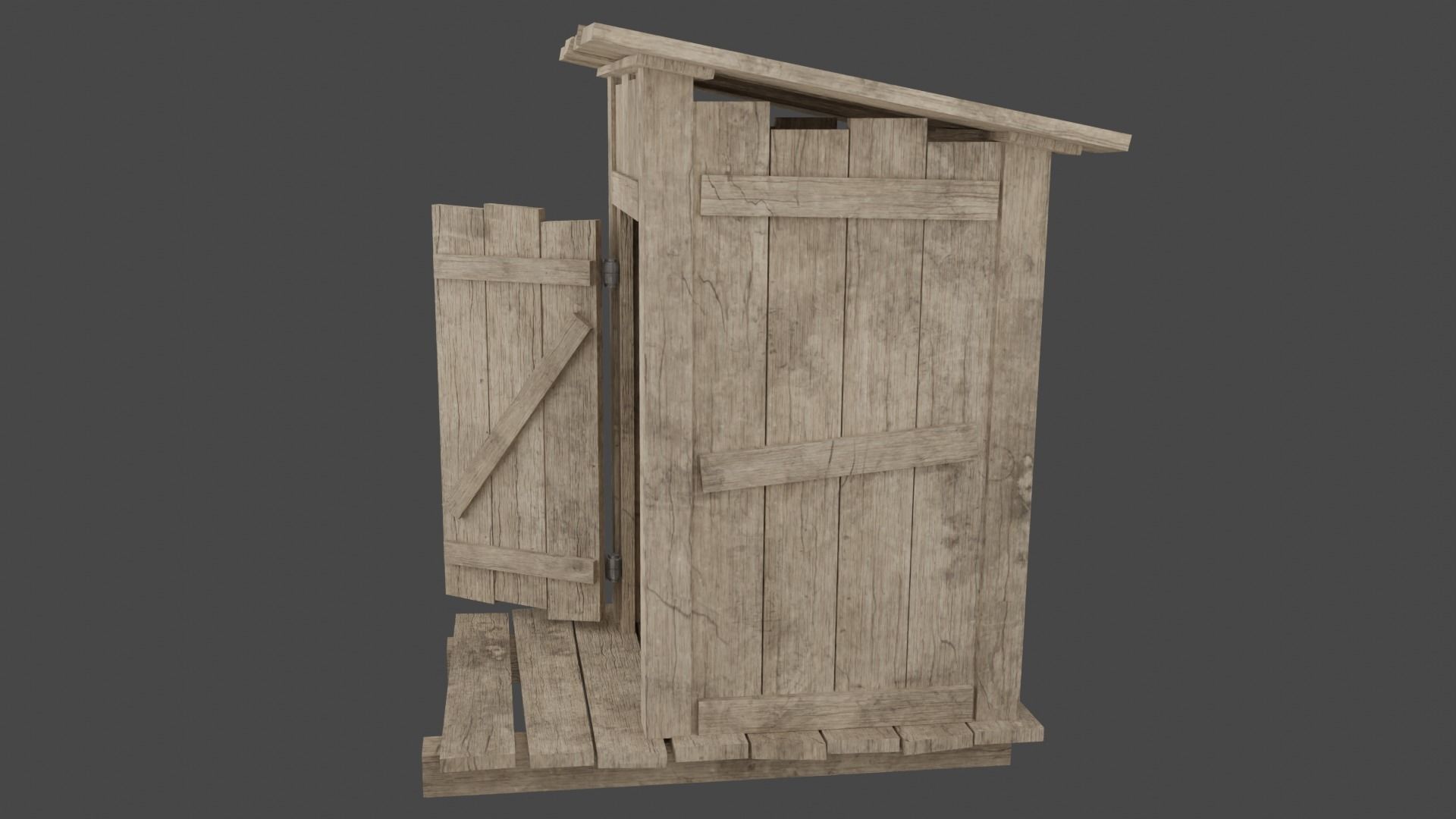 Wooden Outhouse free VR / AR / low-poly 3D model | CGTrader