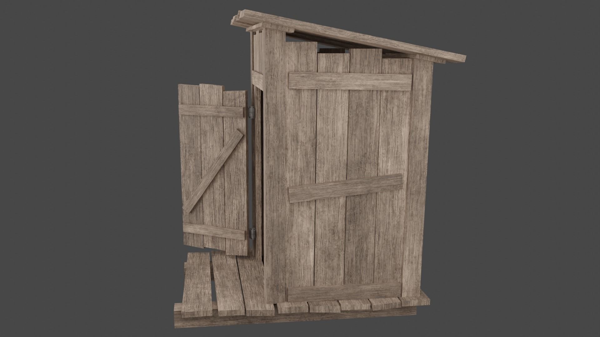 Wooden Outhouse free VR / AR / low-poly 3D model | CGTrader
