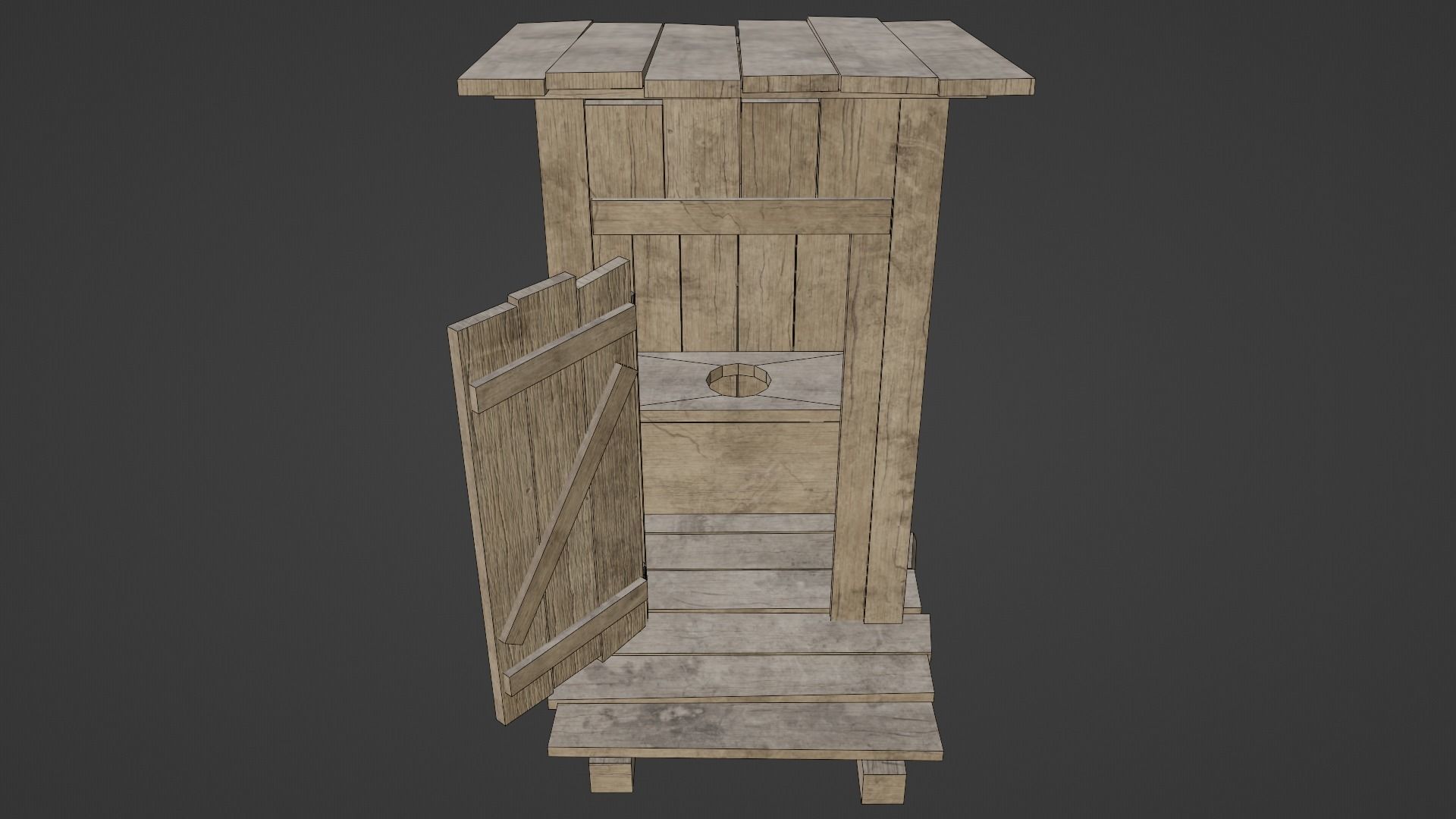 Wooden Outhouse free VR / AR / low-poly 3D model | CGTrader