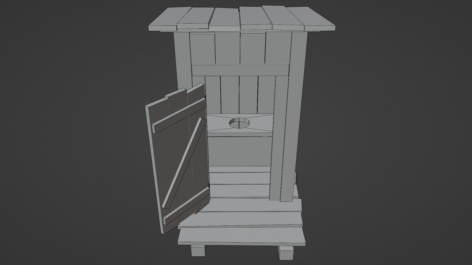 Wooden Outhouse free VR / AR / low-poly 3D model | CGTrader