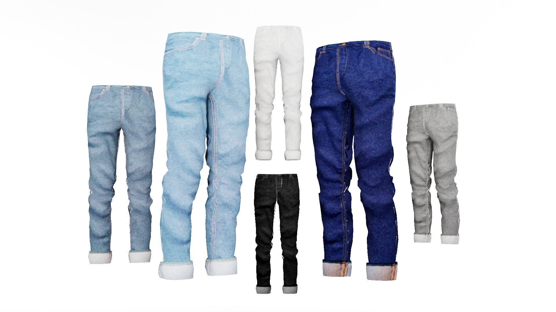 Pack of 10 Anime Jeans Collection 3D model | CGTrader