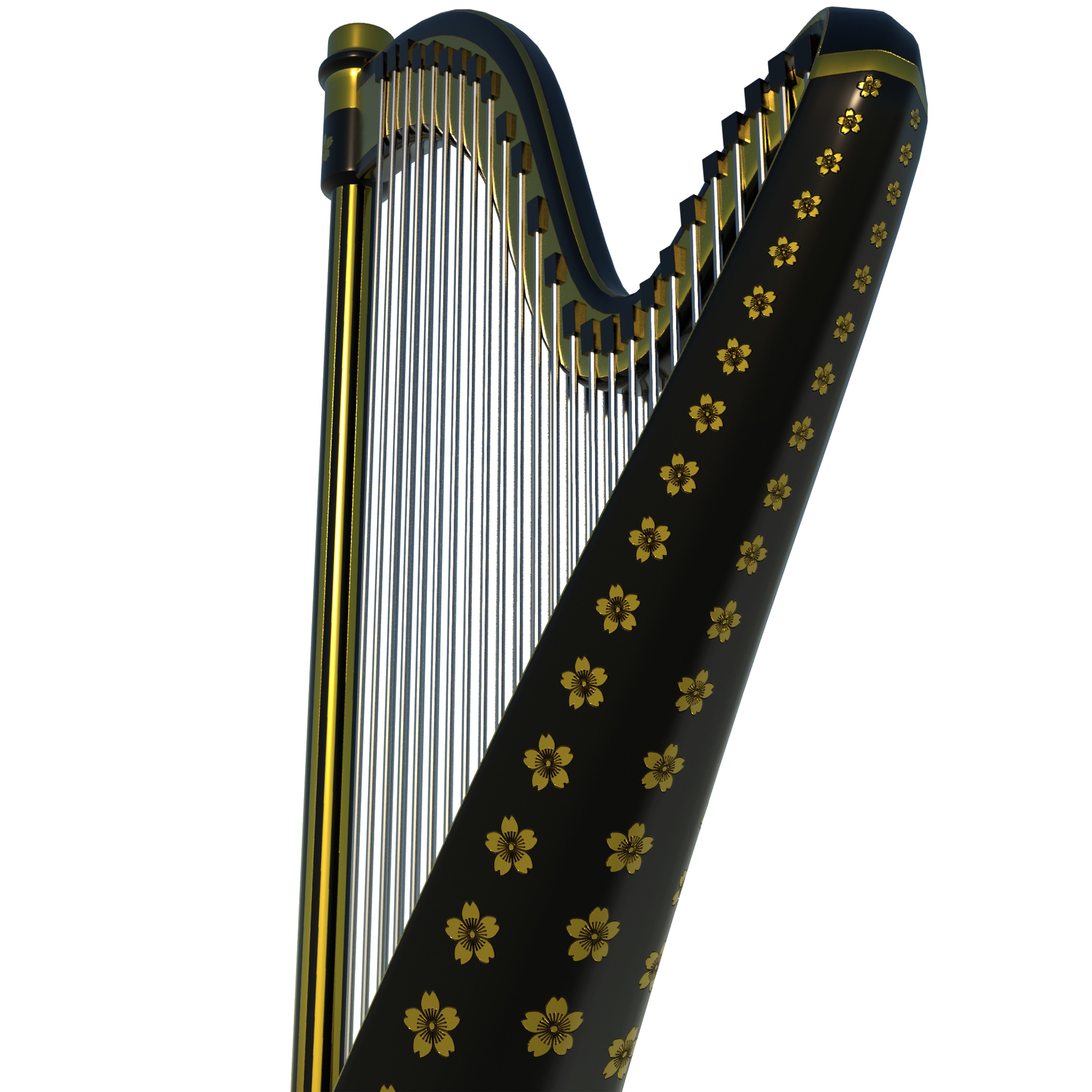 Harp Instrument 3D model | CGTrader