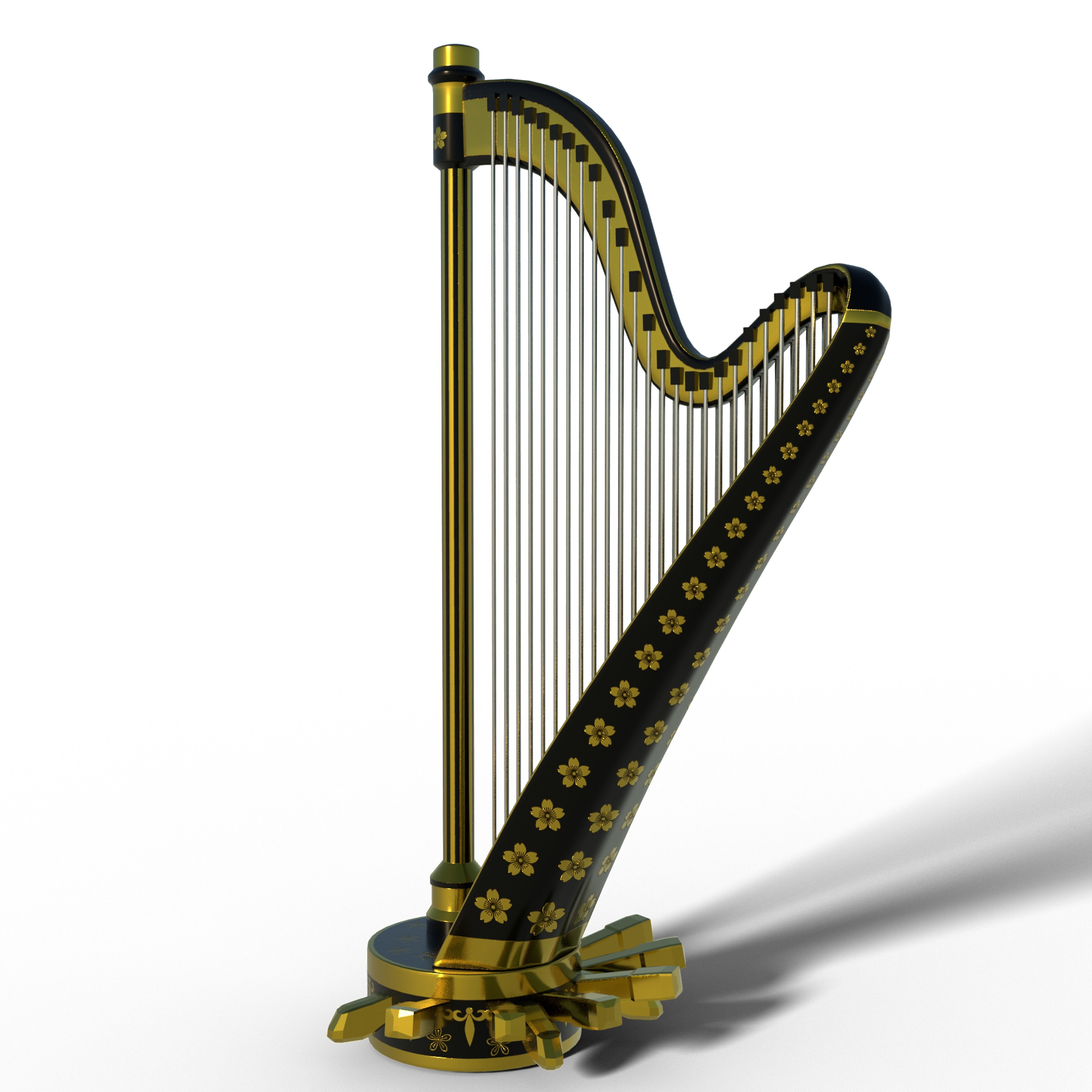 Harp Instrument 3D model | CGTrader