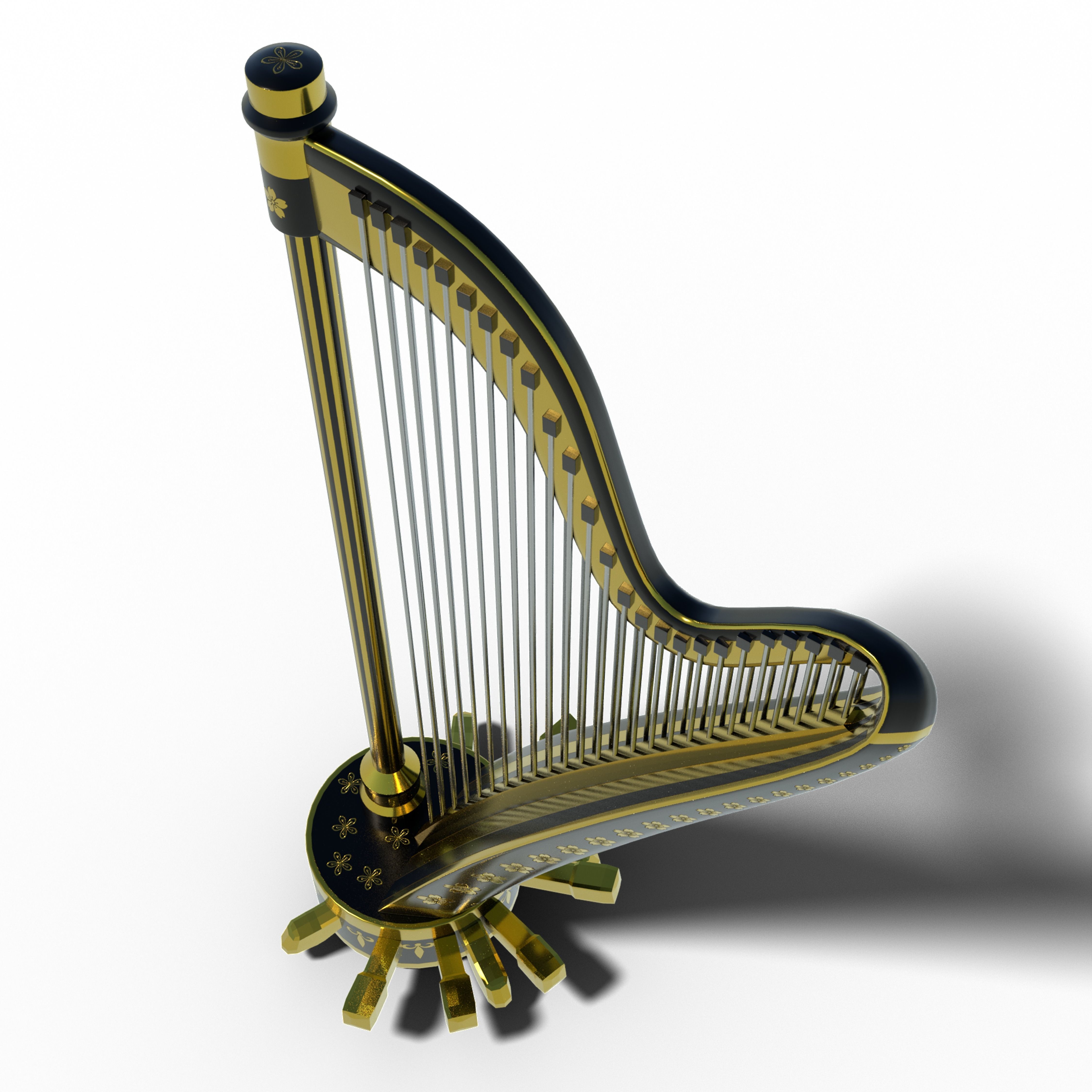 Harp Instrument 3D model | CGTrader