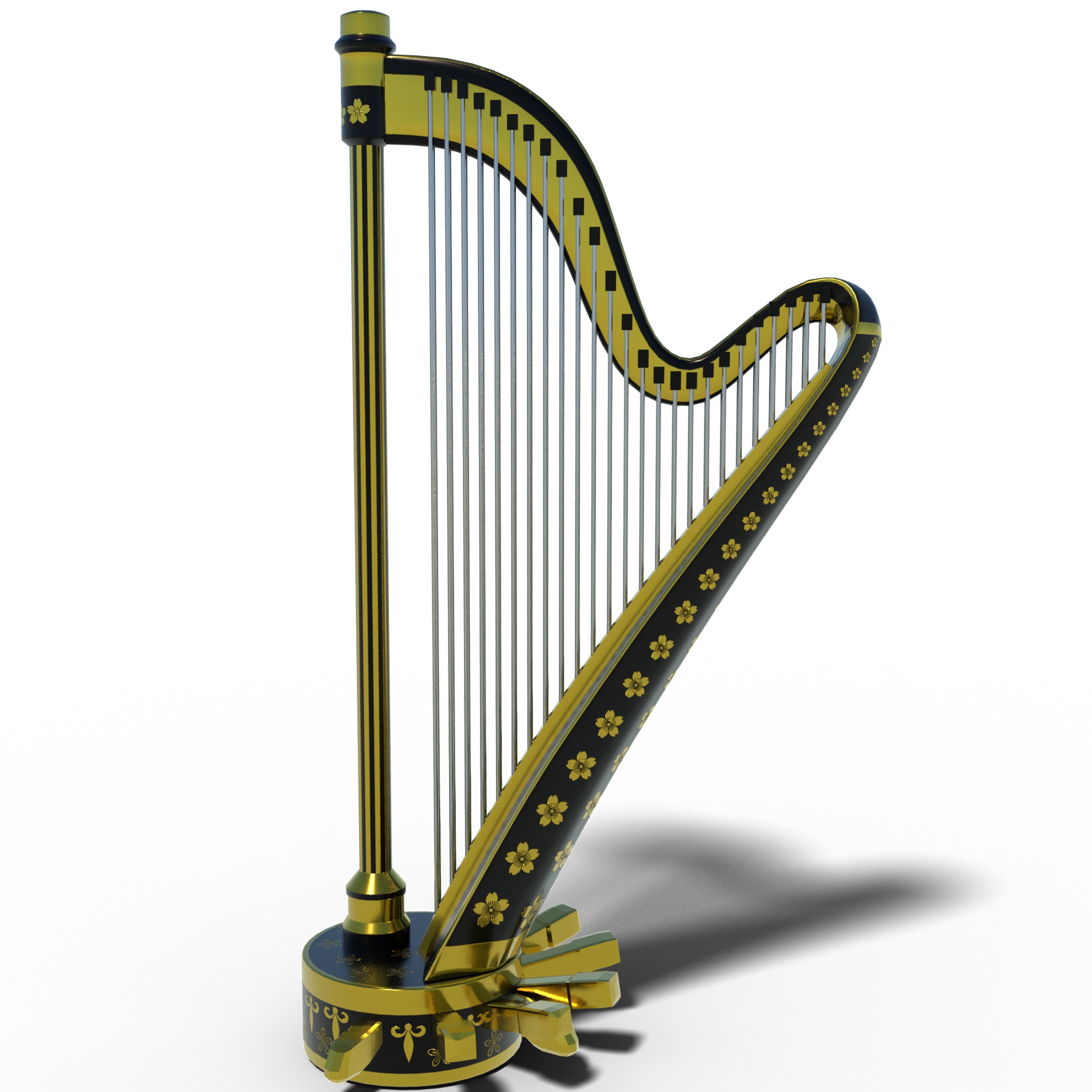 Harp Instrument 3D model | CGTrader