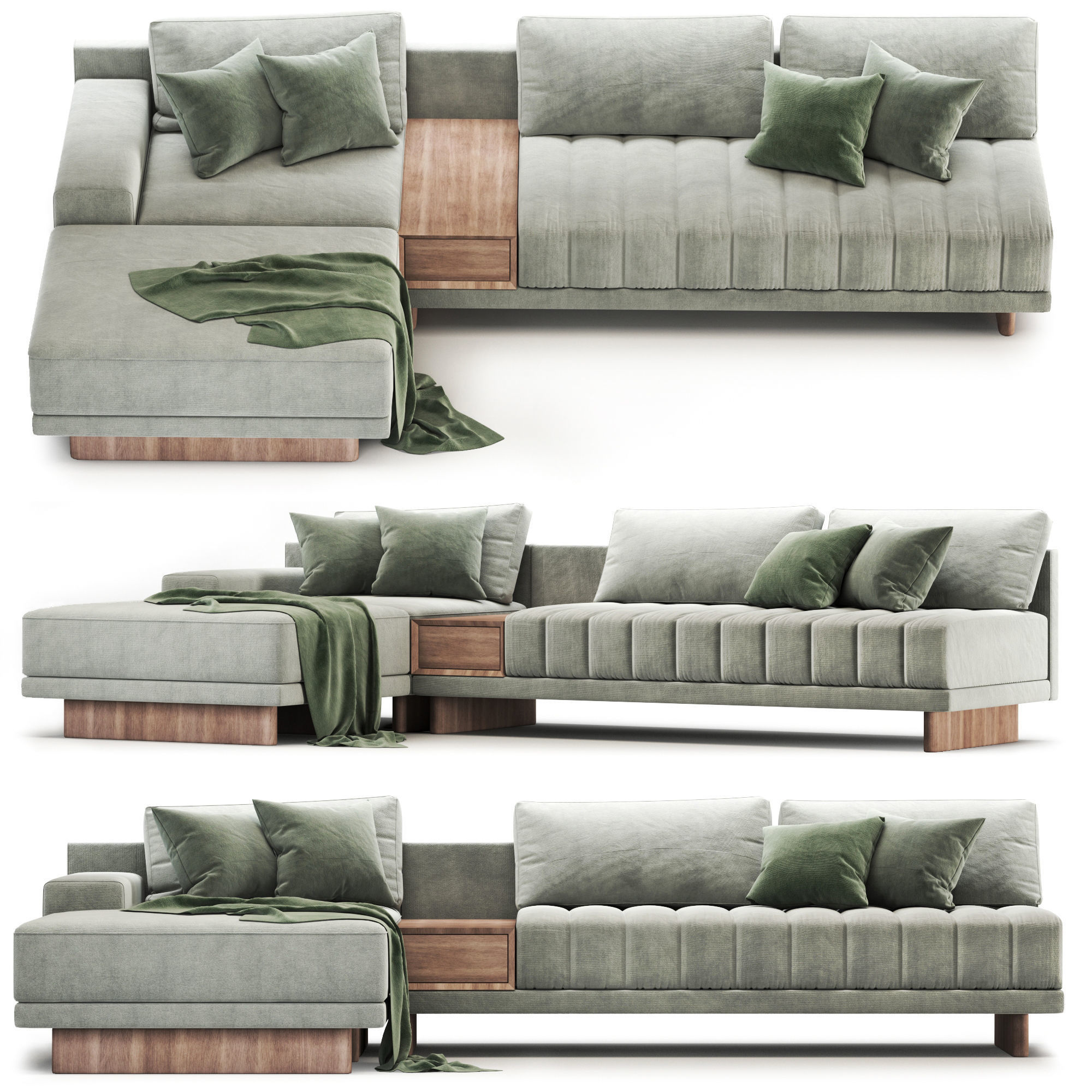 L-Shaped Ottoman Sofa 3D model | CGTrader