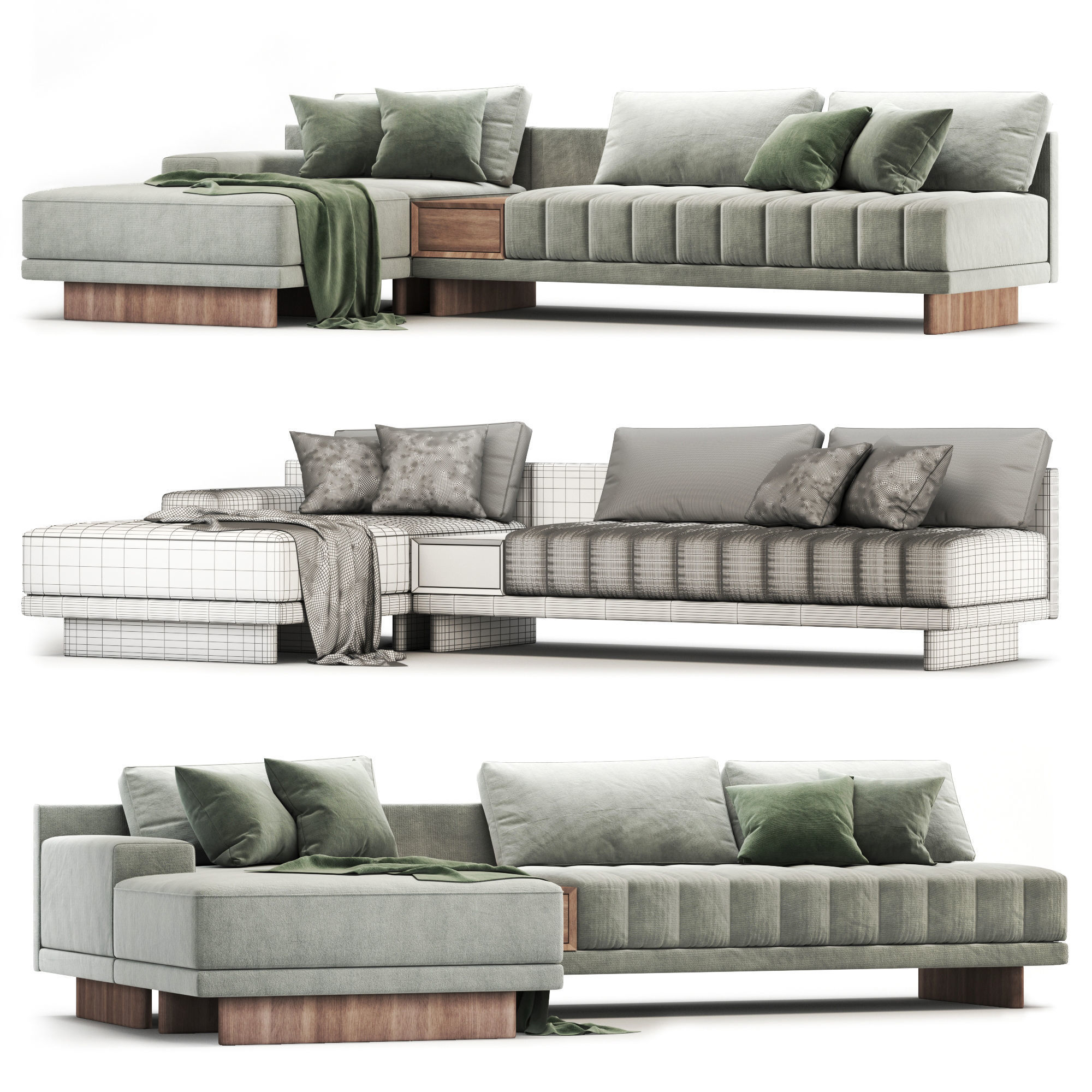 L-Shaped Ottoman Sofa 3D model | CGTrader