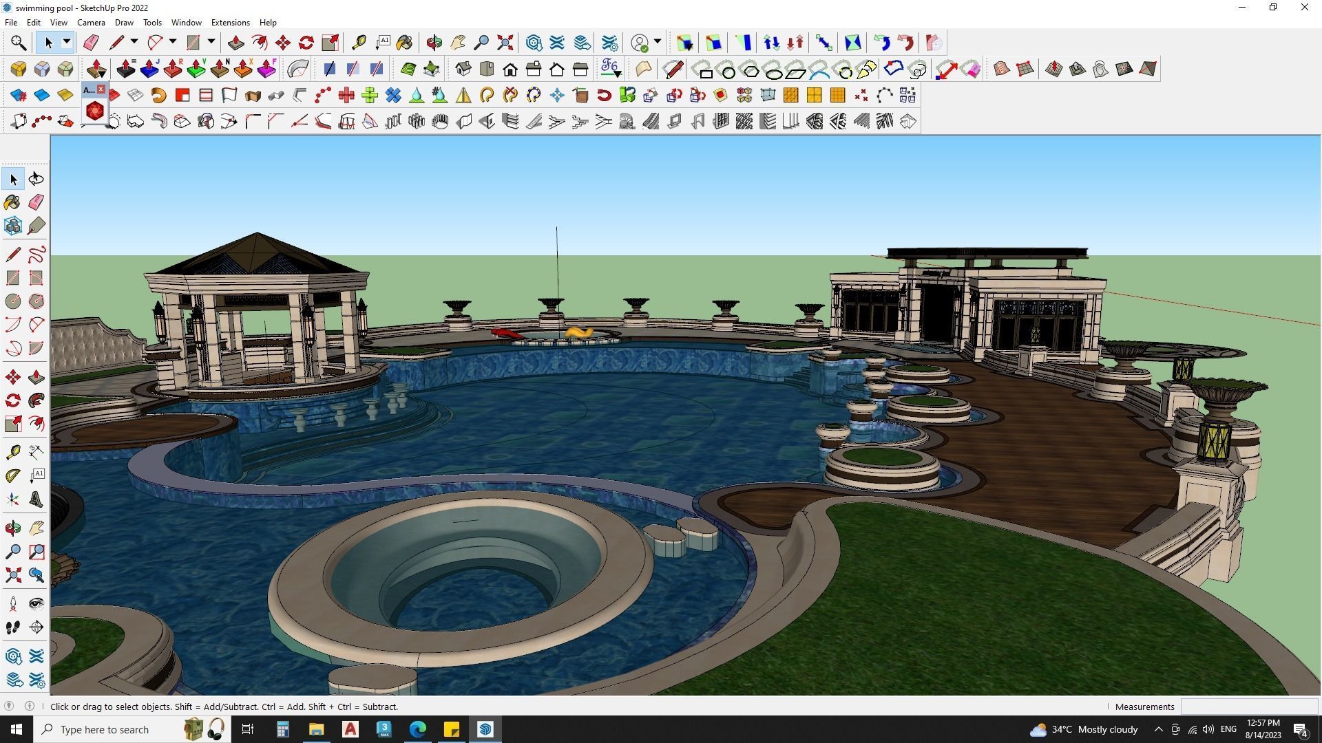 3d model of outdoor swimming pool 3D model | CGTrader