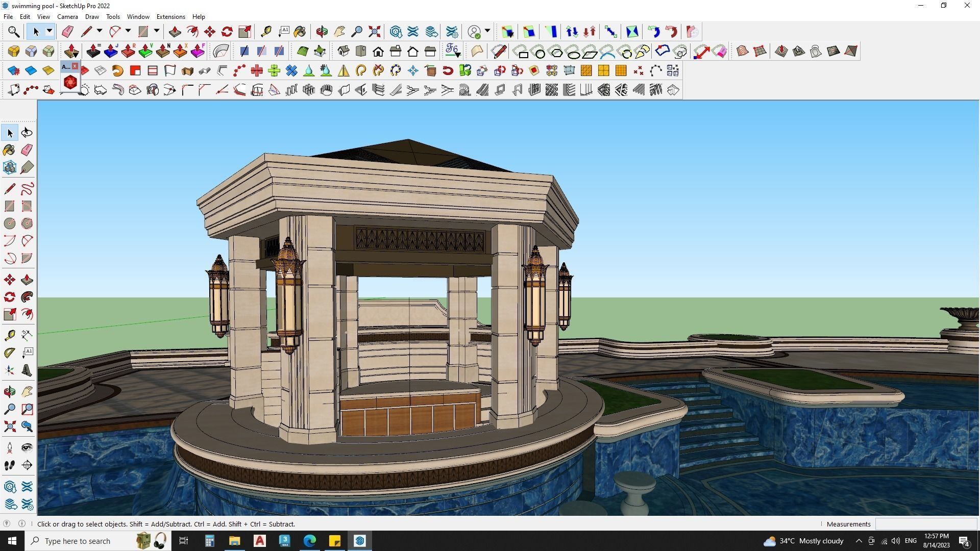 3d model of outdoor swimming pool 3D model | CGTrader