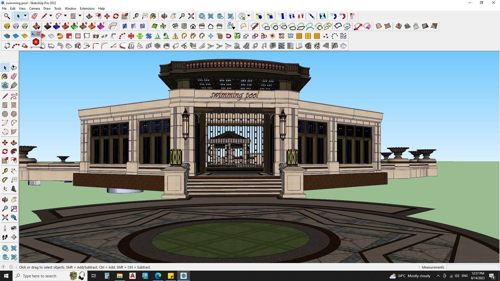 3d model of outdoor swimming pool 3D model | CGTrader