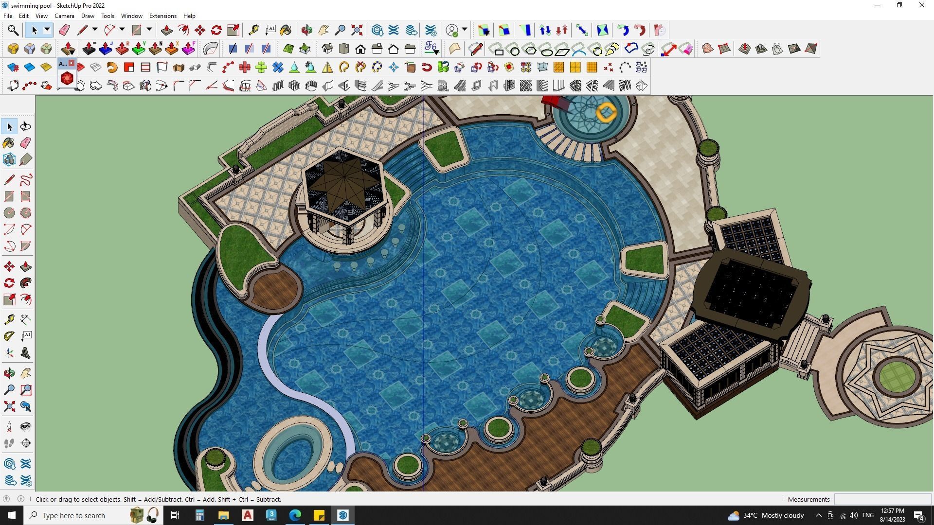 3d model of outdoor swimming pool 3D model | CGTrader
