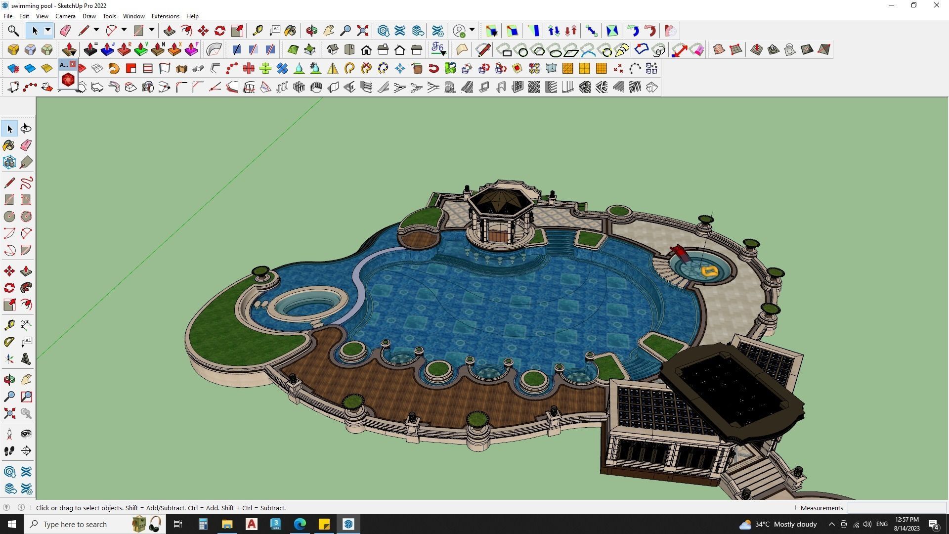 3d model of outdoor swimming pool 3D model | CGTrader